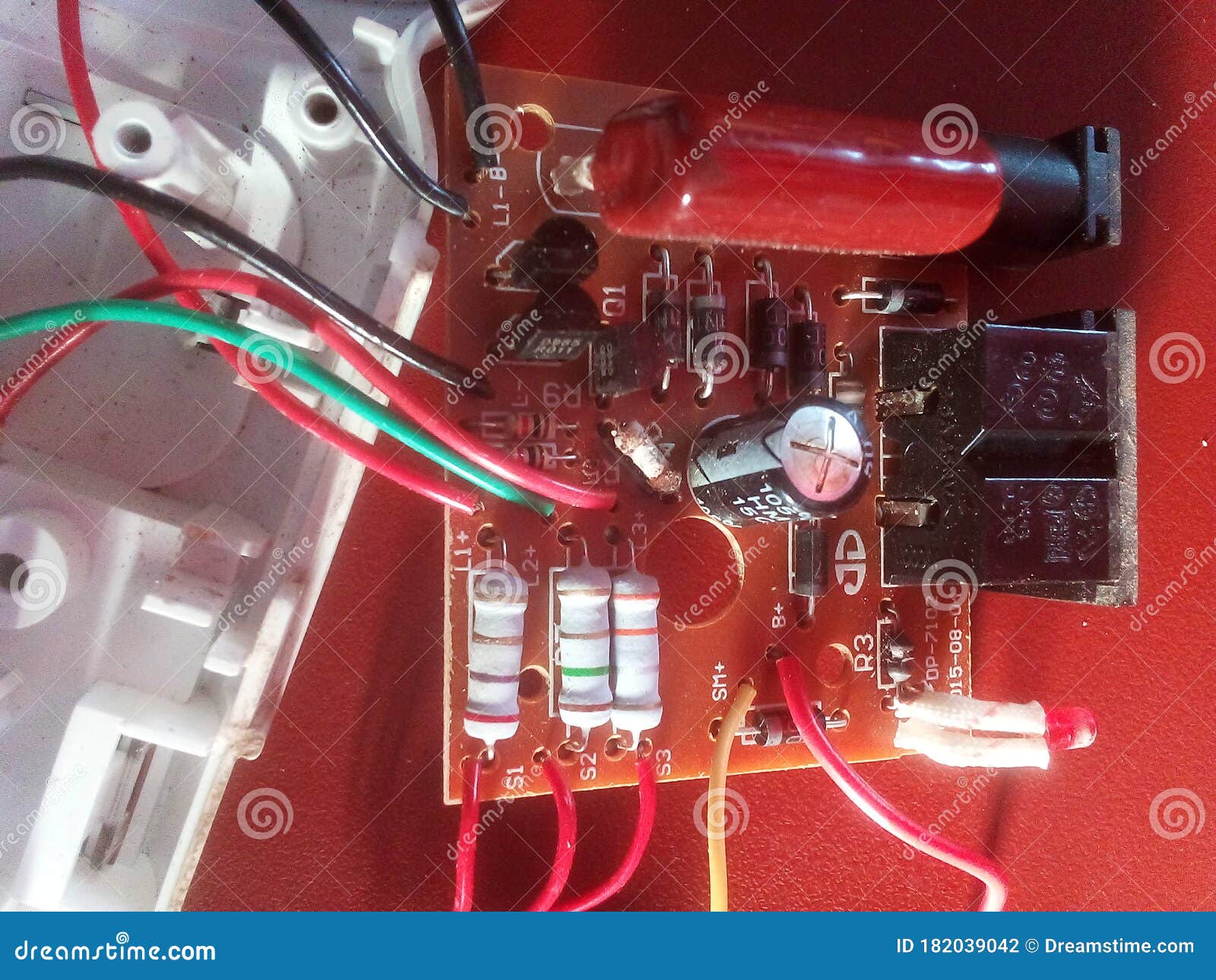 Iti Electronic Circuit in Emergency Light Stock Photo - Image of ...