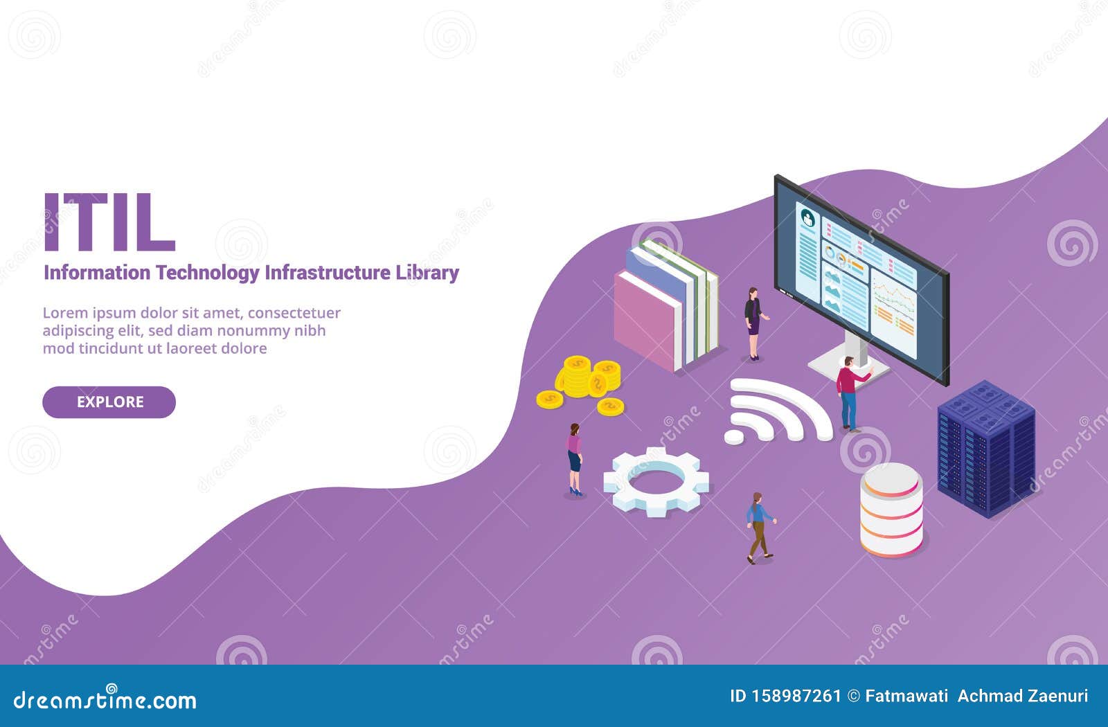 Itil Information Technology Infrastructure Library Concept with Modern ...