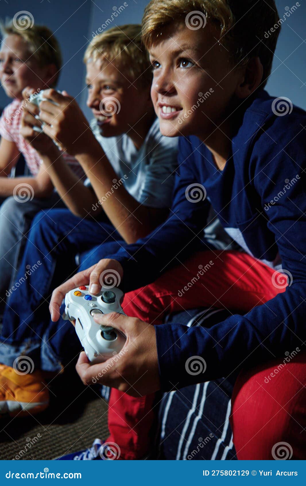 Its All Fun and Gaming. Young Boys Playing Video Games. Stock Image ...