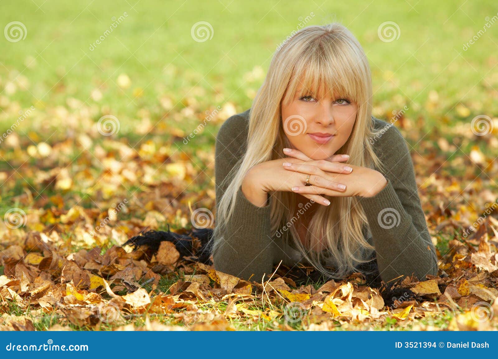 Its Autumn! stock photo. Image of blond, leaf, happiness - 3521394