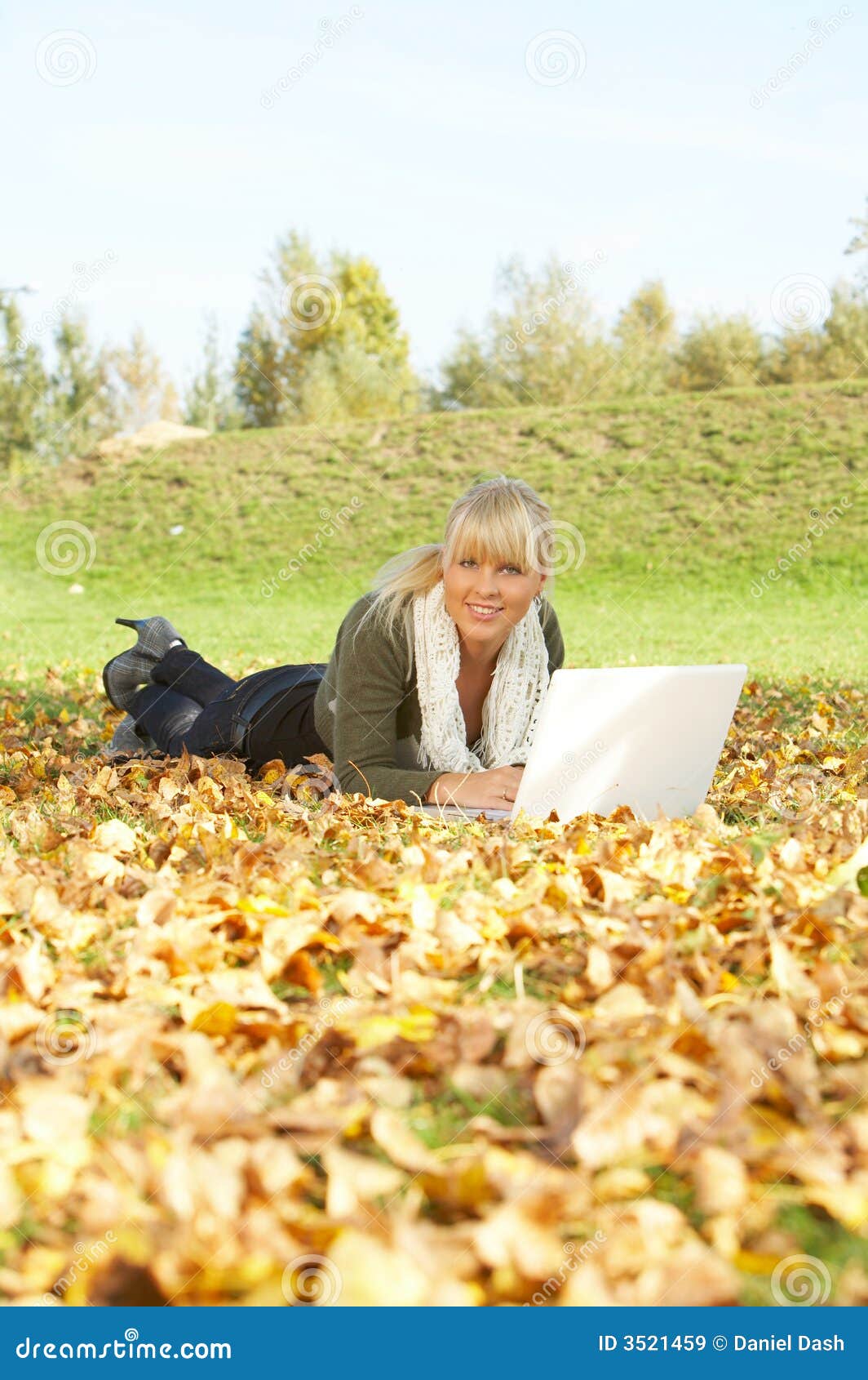 Its Autumn! stock image. Image of people, computer, nature - 3521459
