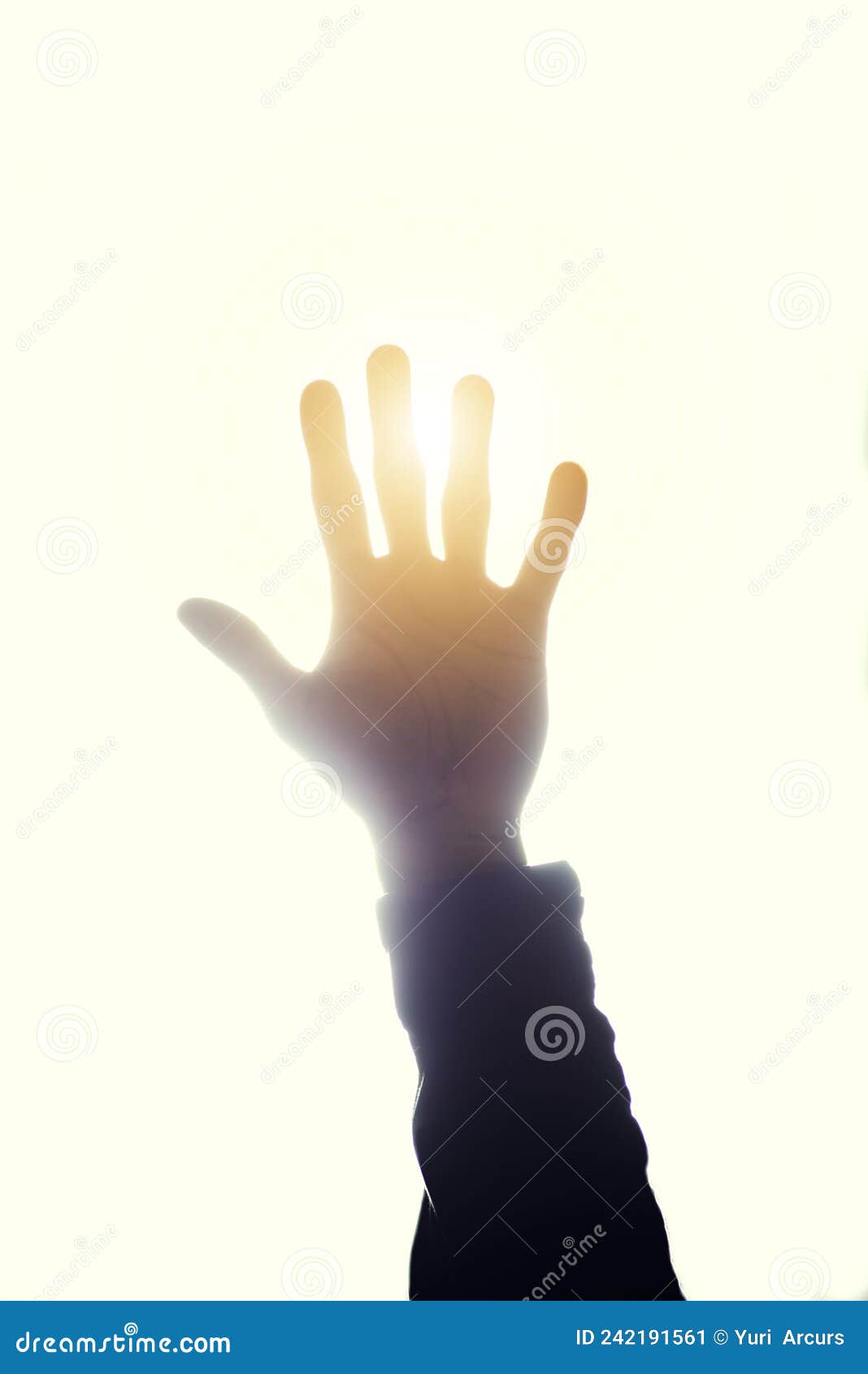 Its Bright Out. Cropped Shot of a Persons Hand Raised and Blocking the ...