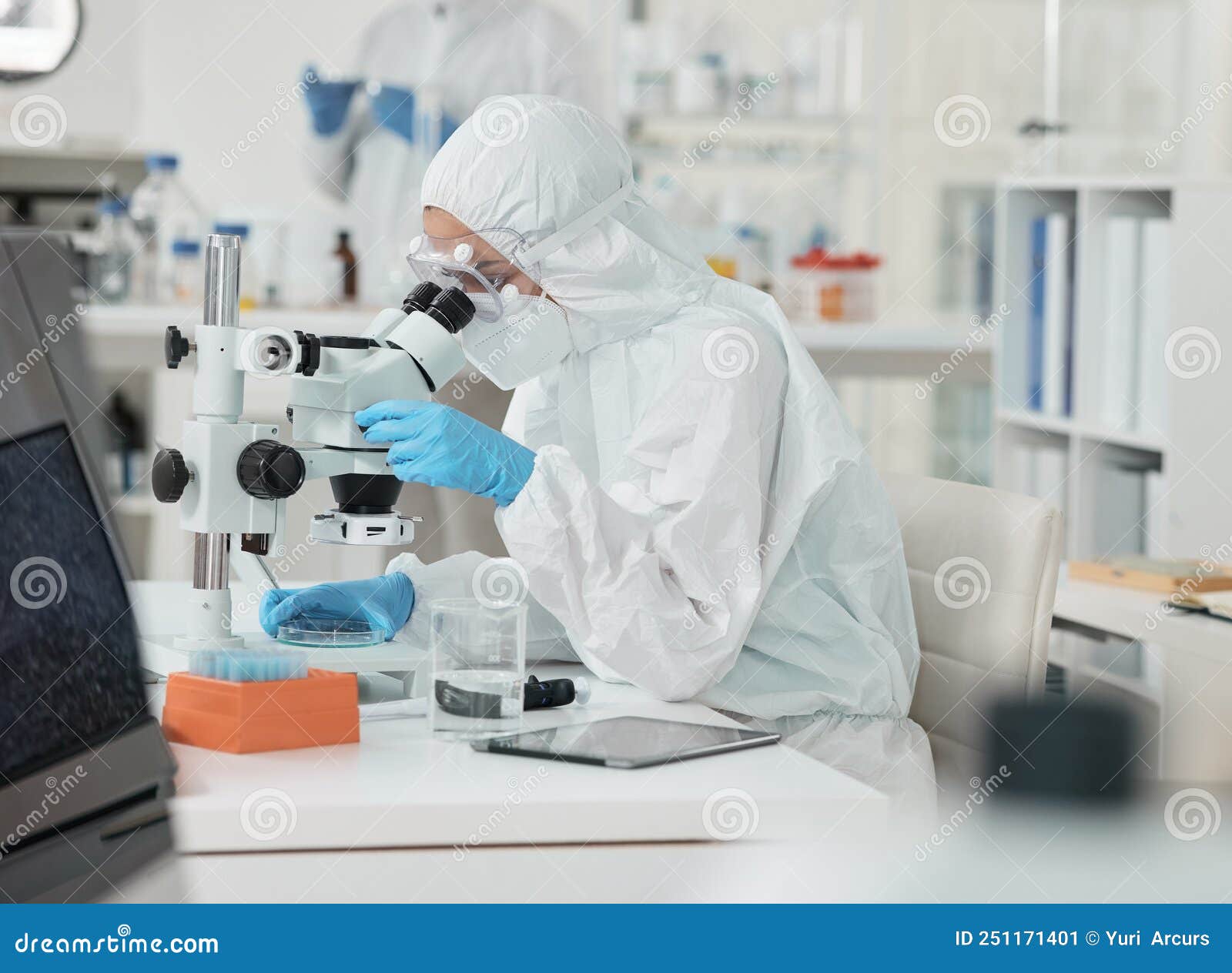 Its Clear To See Now. a Scientist Wearing a Radiation Suit while Using ...