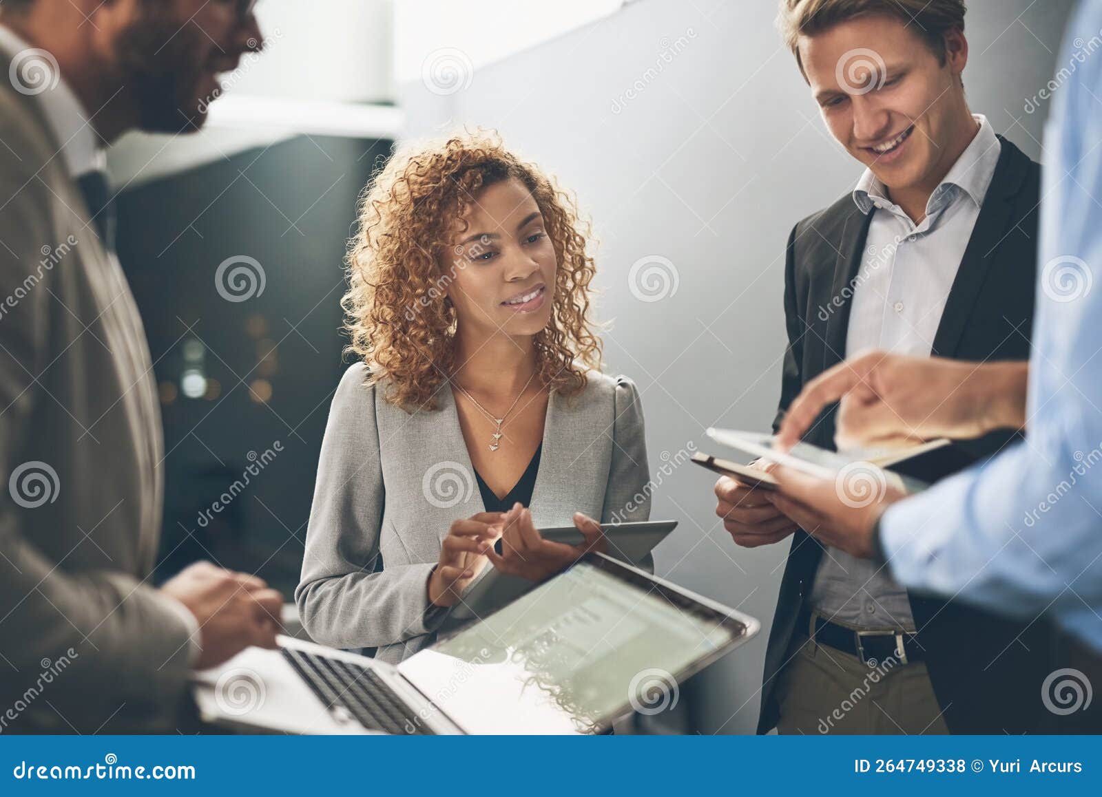 Its a Group Brainstorming Session. a Group of Businesspeople Using ...