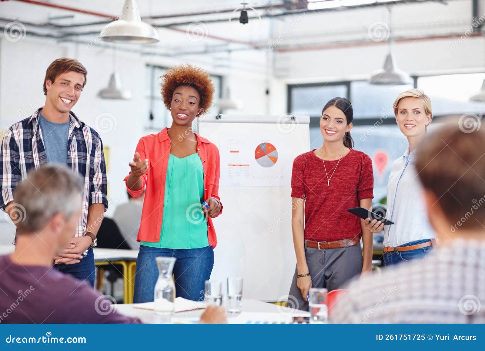 Its a Group Presentation. a Group of Coworkers in a Meeting. Stock ...