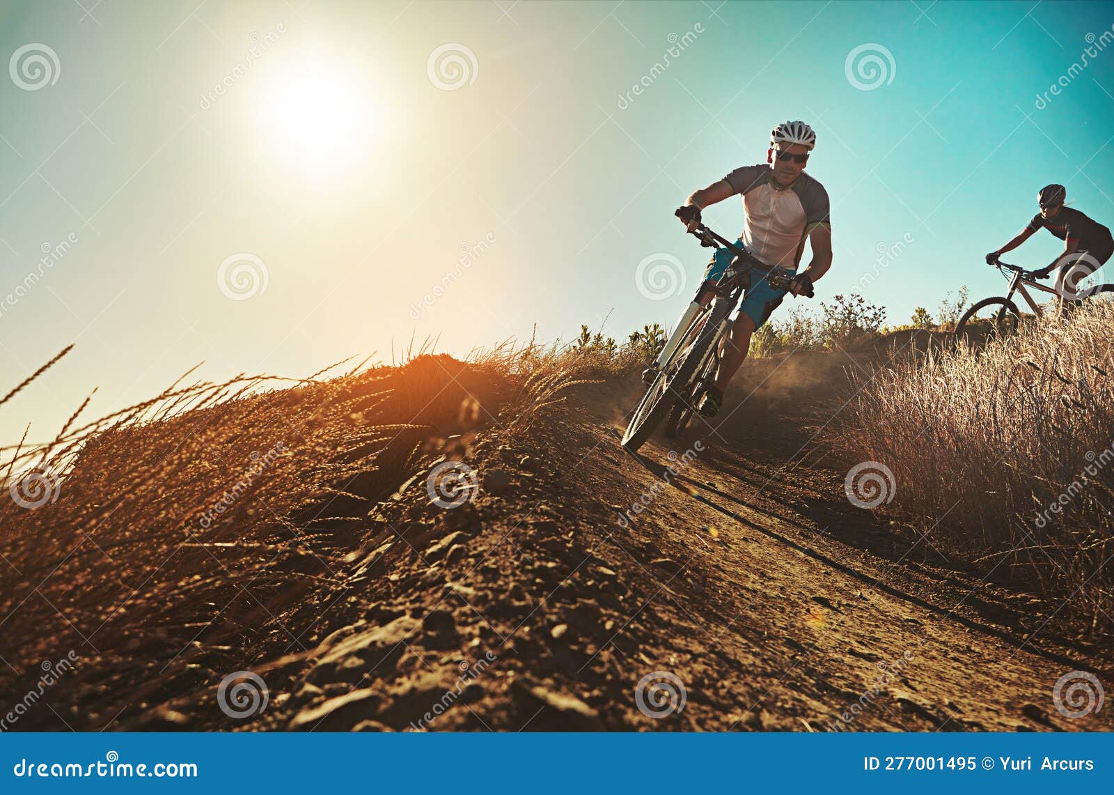 Its a Killer Workout. Two Cyclists Out Cycling in the Countryside ...