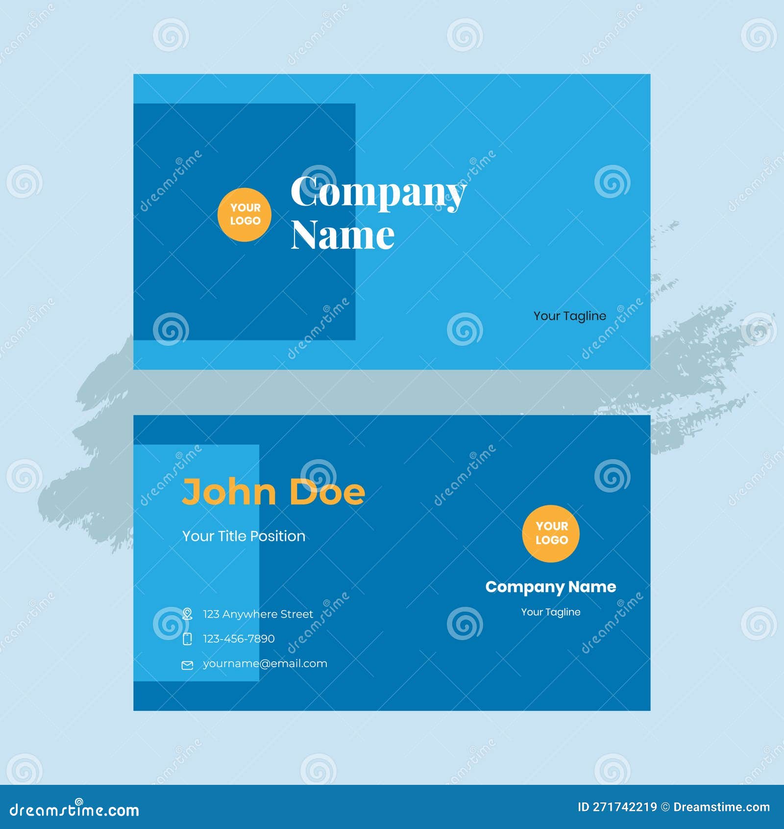 Cool Blue a Refreshing Business Card Design for Your Brand Stock Vector ...