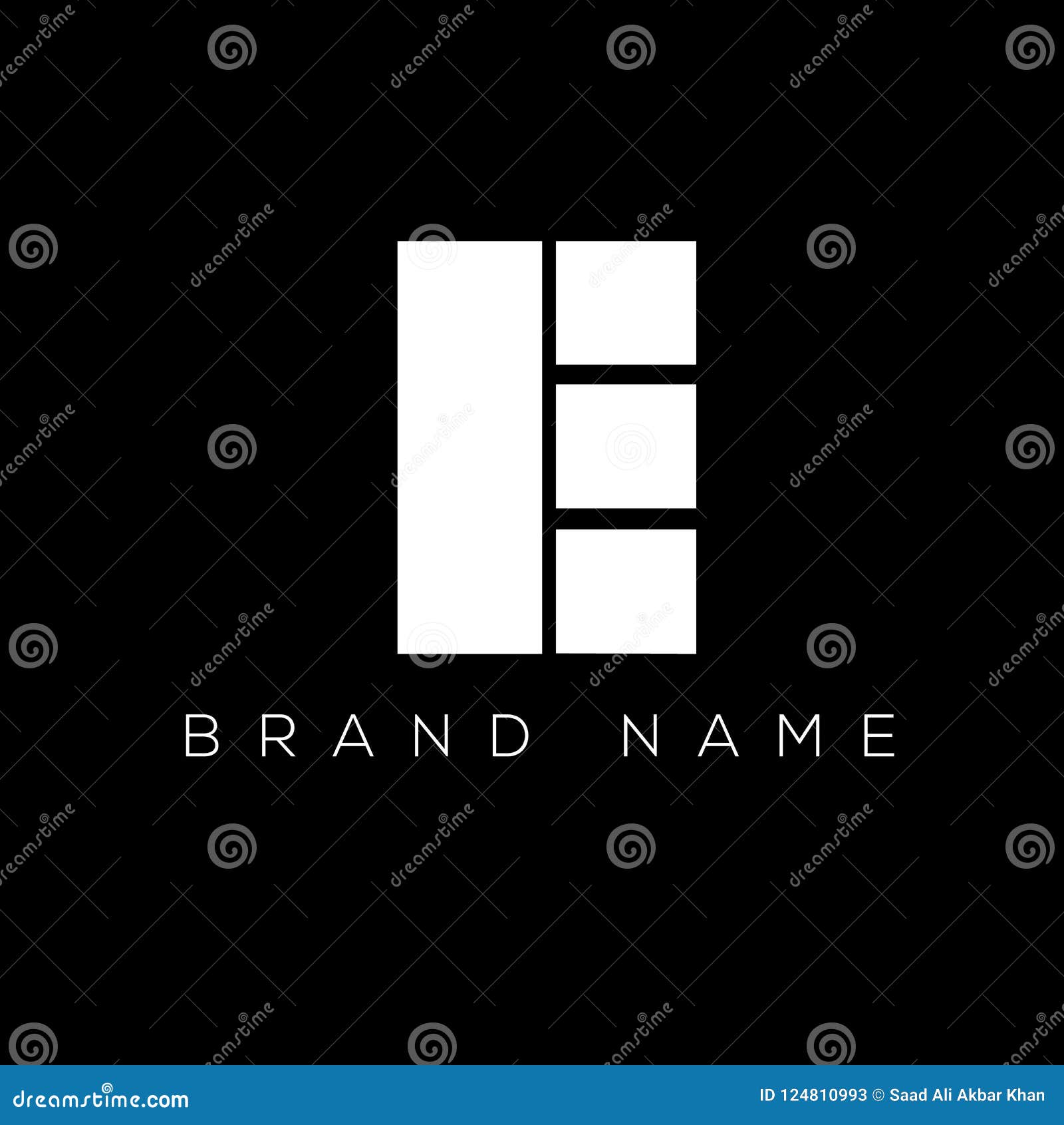 Letter E Logo with a Solid Iconic Minimalist Clean Design Stock ...