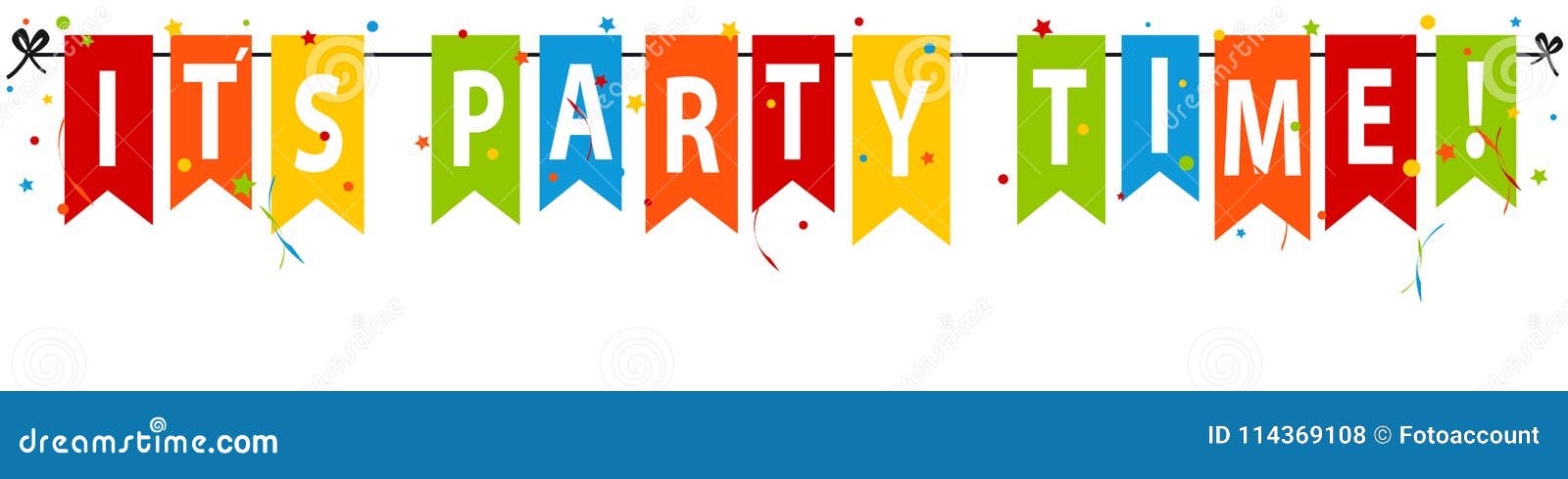 Its Party Time Banner, Background - Editable Vector Illustration Stock ...