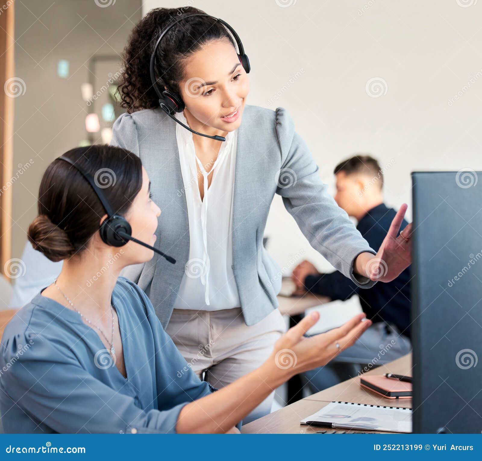 Its Quite Simple, Ill Explain it Again. Two Call Centre Agents Working ...