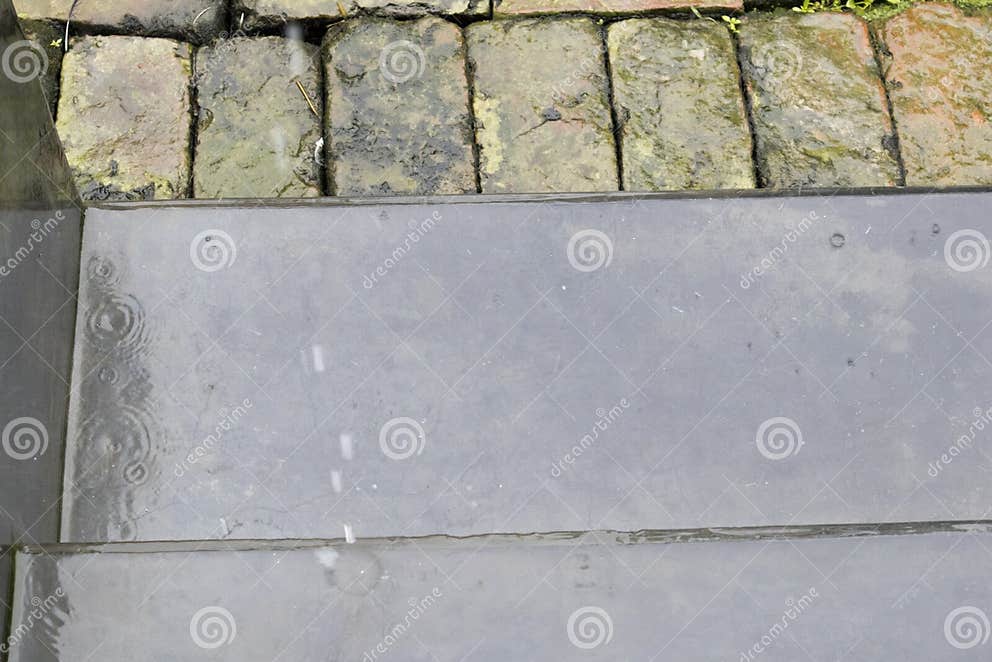 Its raining on the Steps stock photo. Image of detail - 254082094