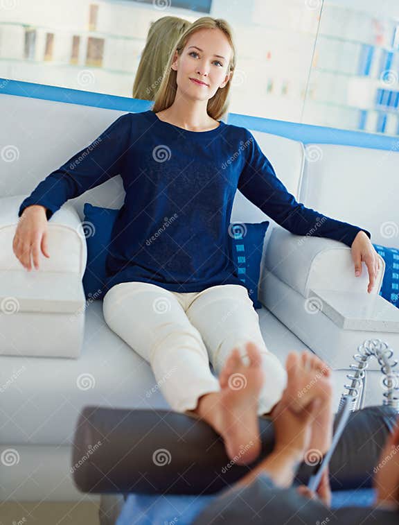 Its Always So Relaxing A Woman Having Her Feet Massaged At A Beauty