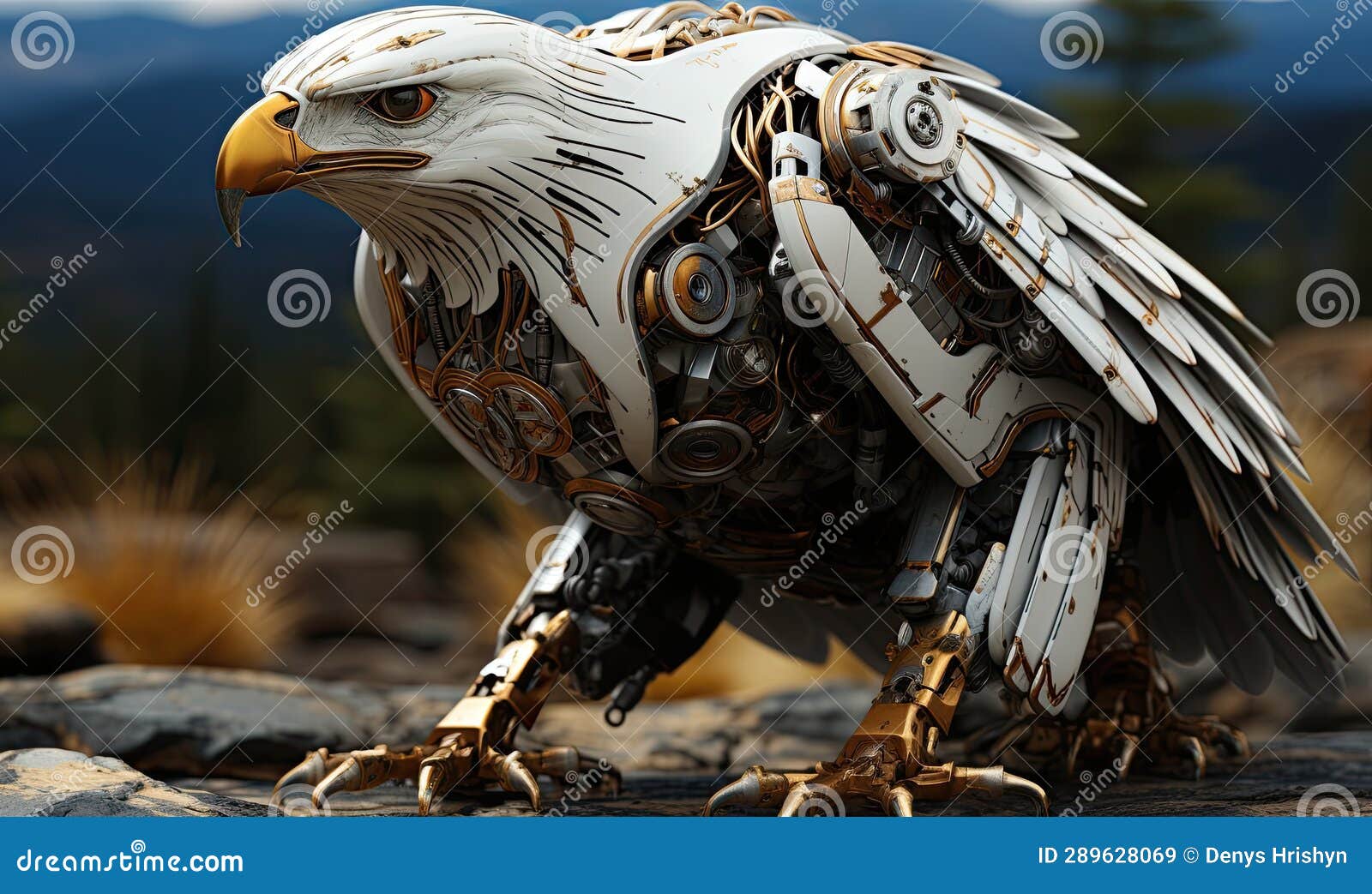 With Its Robotic Precision, the Eagle Robot Scanned the Landscape Below ...