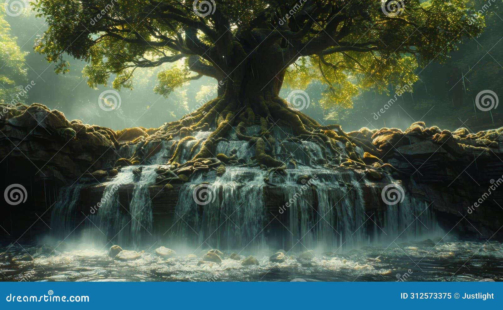 Its Roots Run Deep into the Earth Anchoring and Connecting the Tree To ...