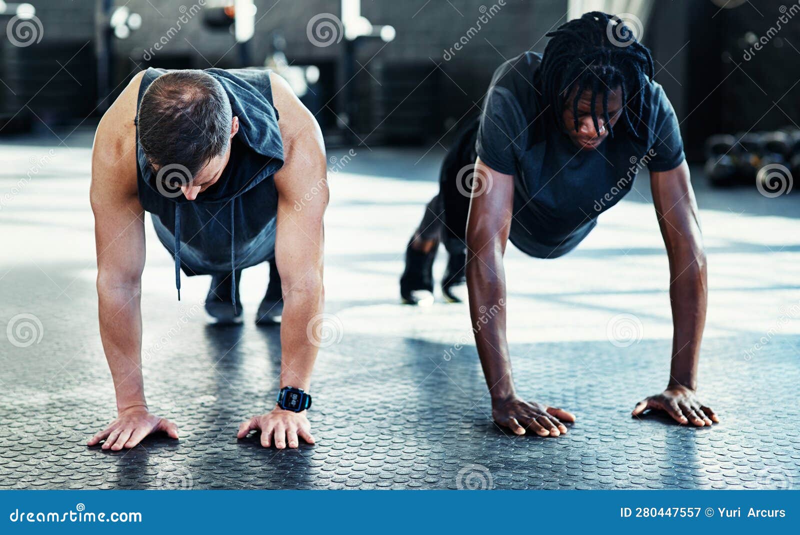 Its a Slow Process, but Quitting Wont Speed it Up. Young Men Doing Push ...