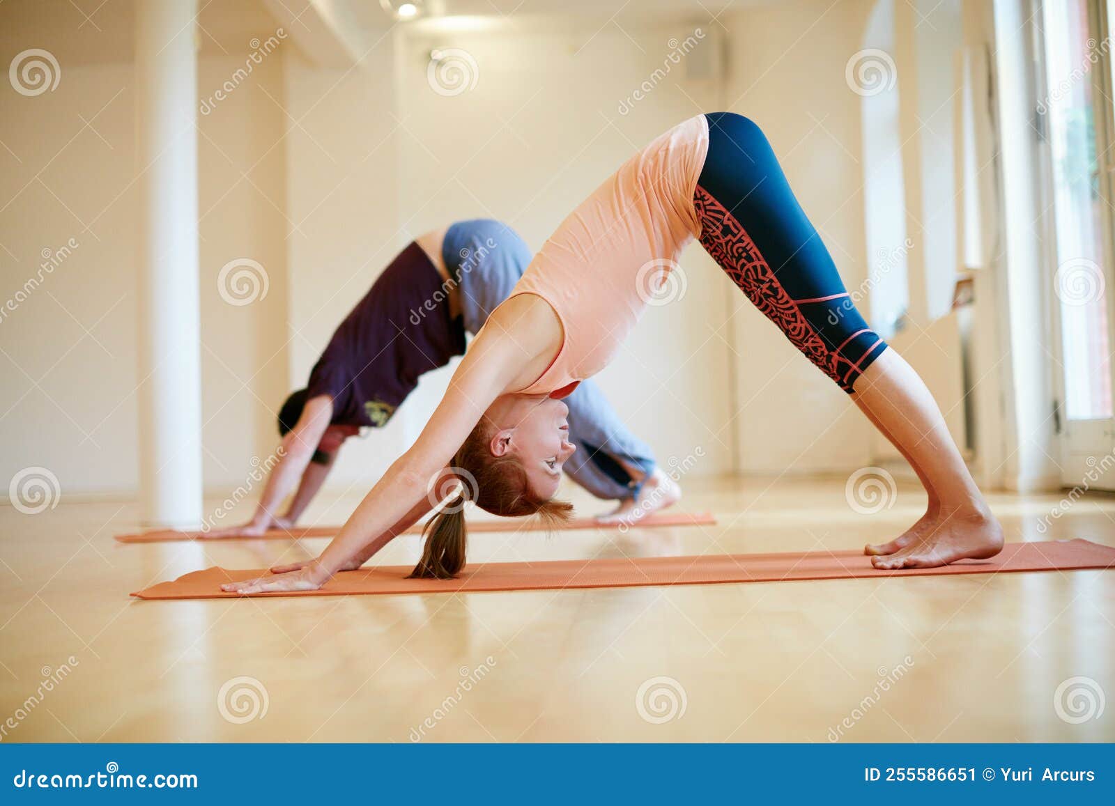 Its Their Favorite Position. Two People Doing Yoga Together in a Studio ...