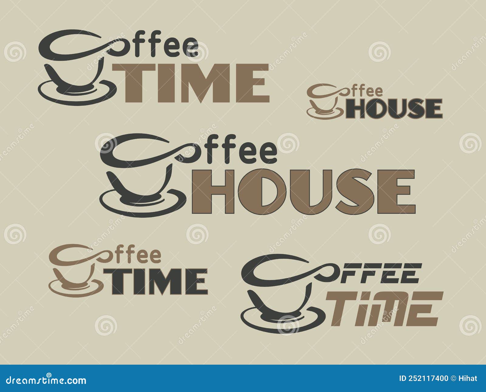 Its time for a coffee stock vector. Illustration of label - 252117400