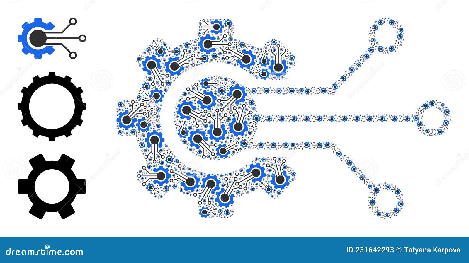 Recursive Gear Connectors Icon Self Collage Vector Illustration ... Recursive Gear Connectors Icon Self Collage Vector Illustration ...