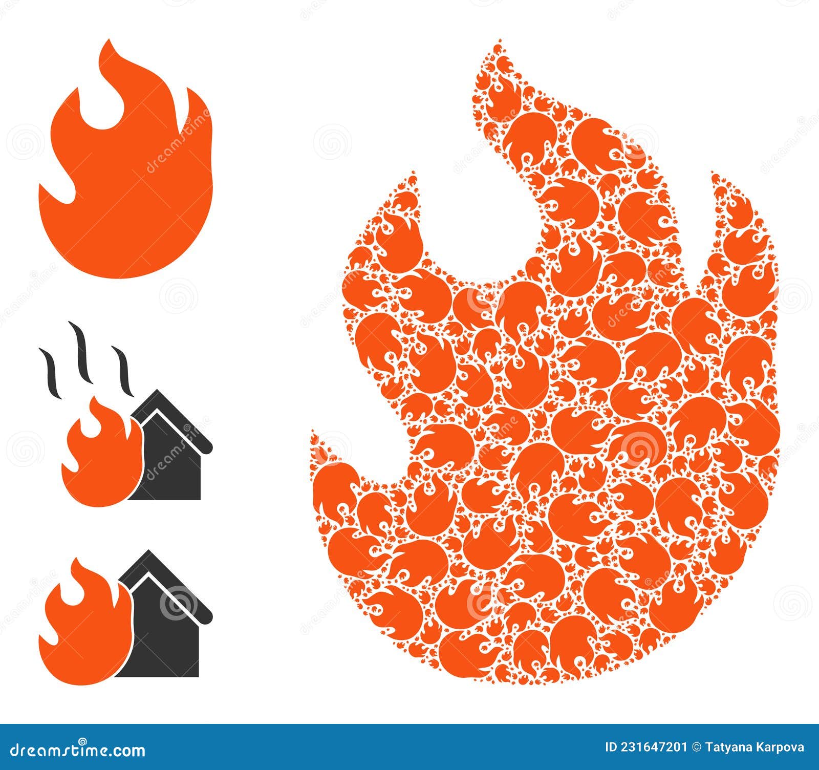 Recursive Fire Icon Self Mosaic Stock Vector - Illustration of mosaic ...