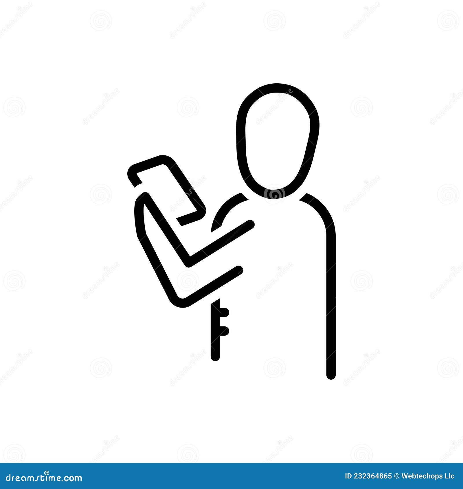 Black Line Icon for Itself, Yourself and Ourselves Stock Vector ...