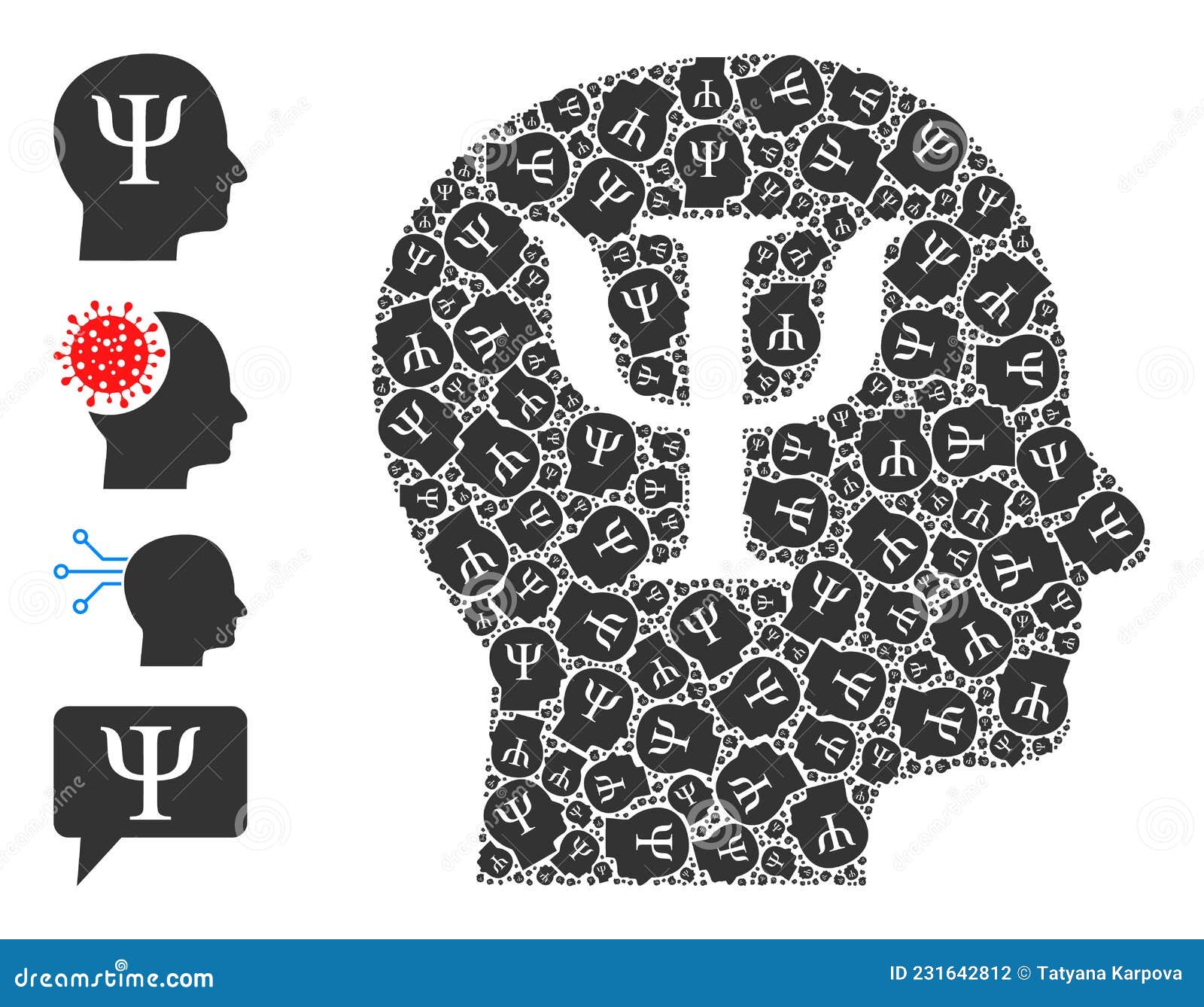 Fractal Psychology Icon Itself Mosaic Stock Vector - Illustration of ...
