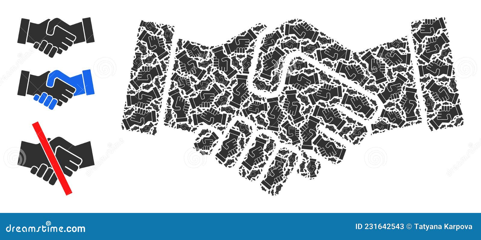 Recursion Handshake Icon Self Collage Cartoon Vector | CartoonDealer ...