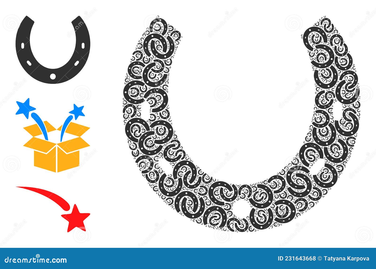 Recursion Horseshoe Icon Itself Mosaic Stock Vector - Illustration of ...