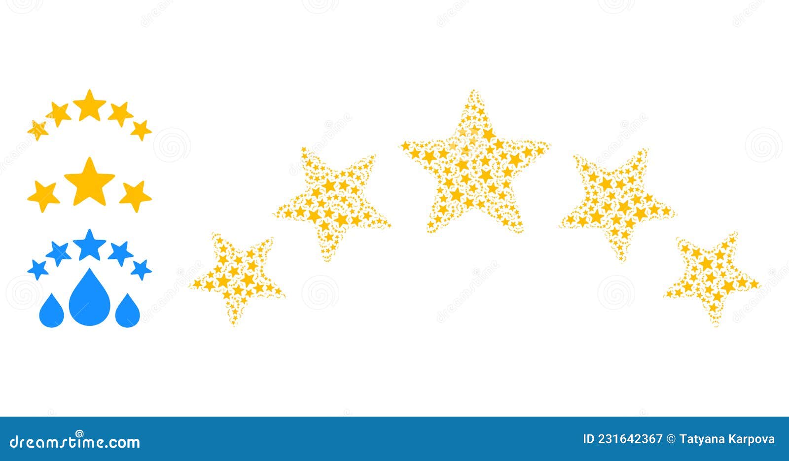 Recursive Star Rating Icon Self Collage Stock Vector - Illustration of ...