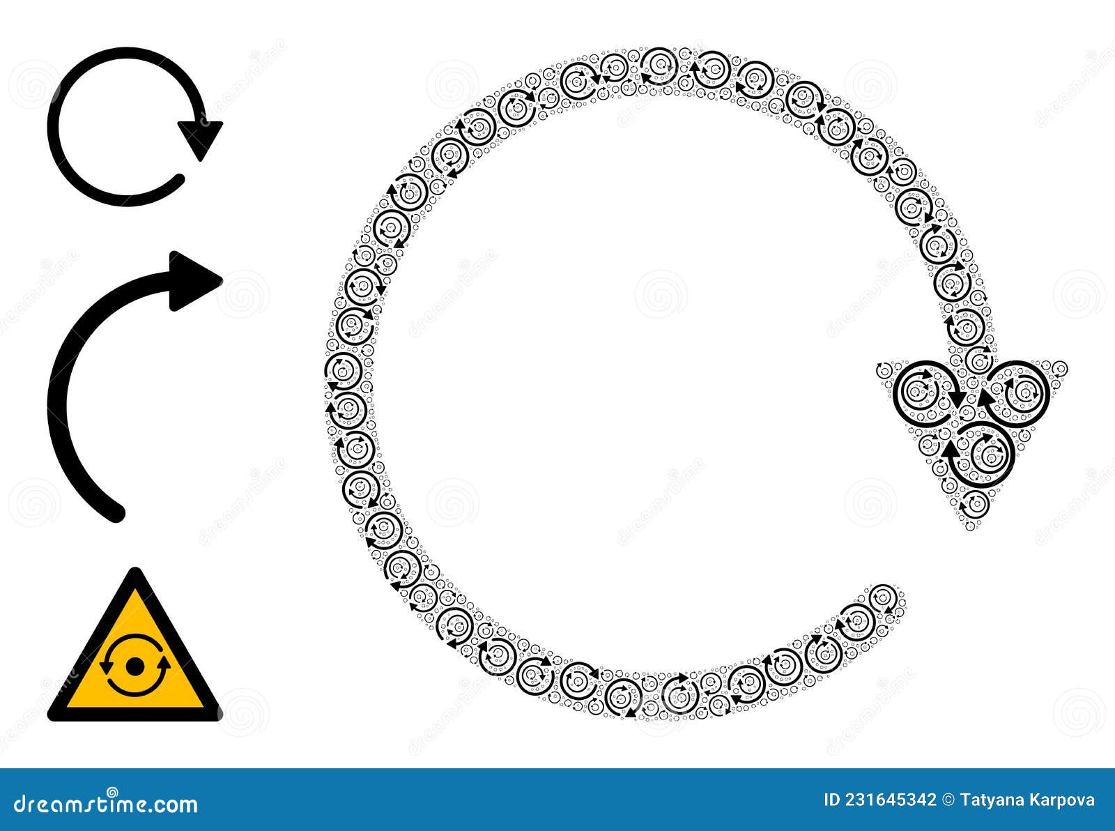 Fractal Rotate CW Icon Itself Composition Stock Vector - Illustration ...