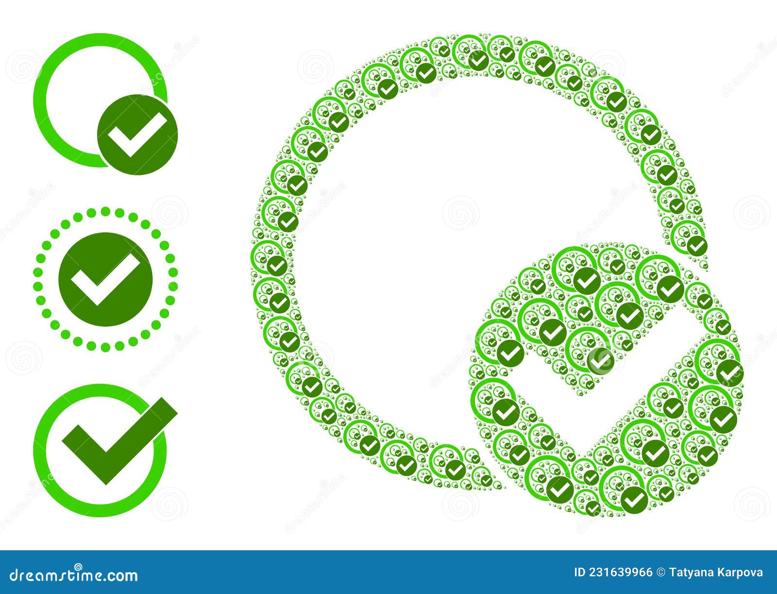 Fractal Validation Circle Icon Self Collage Stock Vector - Illustration ...