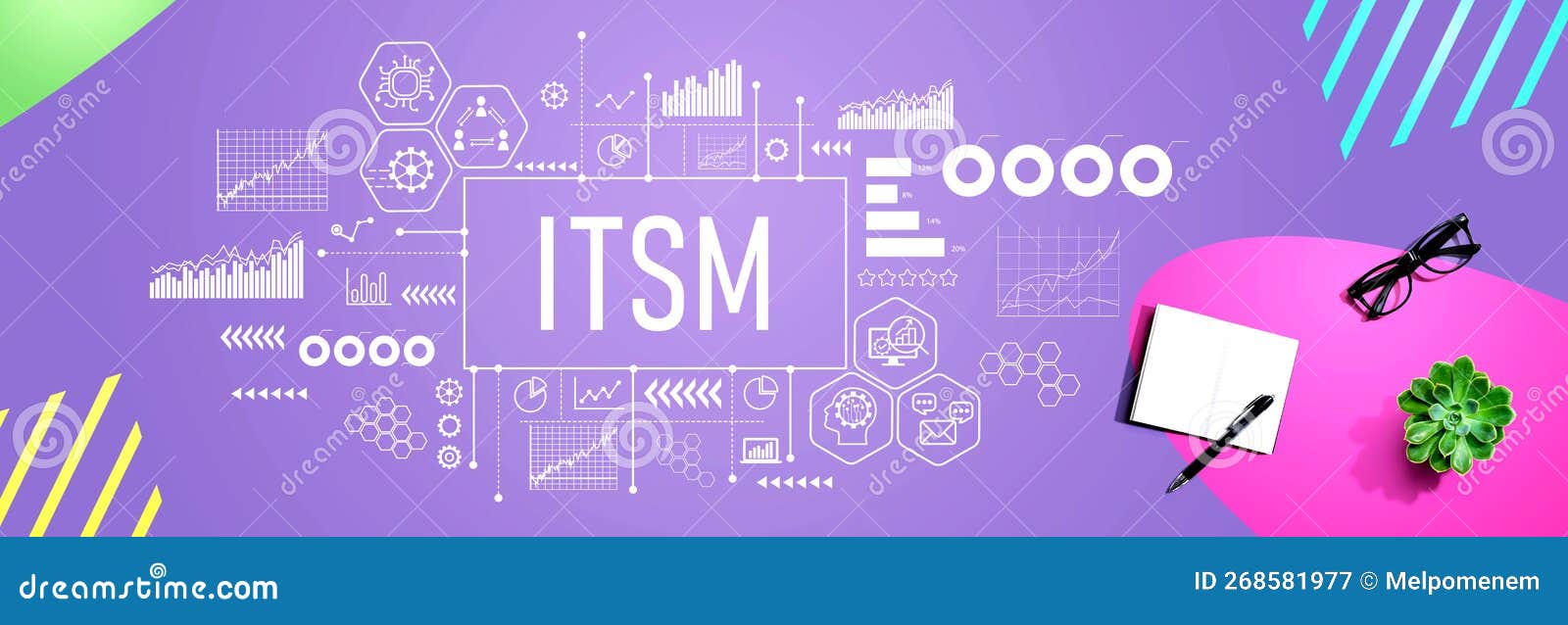 ITSM Theme with Notebook and Pen Stock Image - Image of provider, customer: 268581977