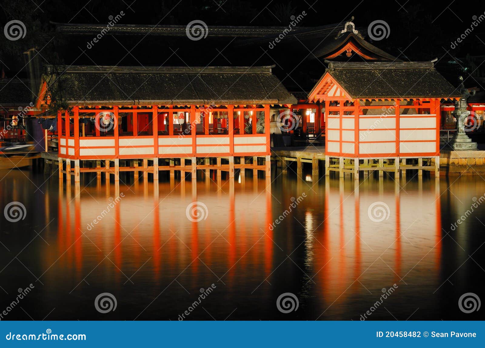 Itsukushima Shrine stock photo. Image of night, reflection - 20458482