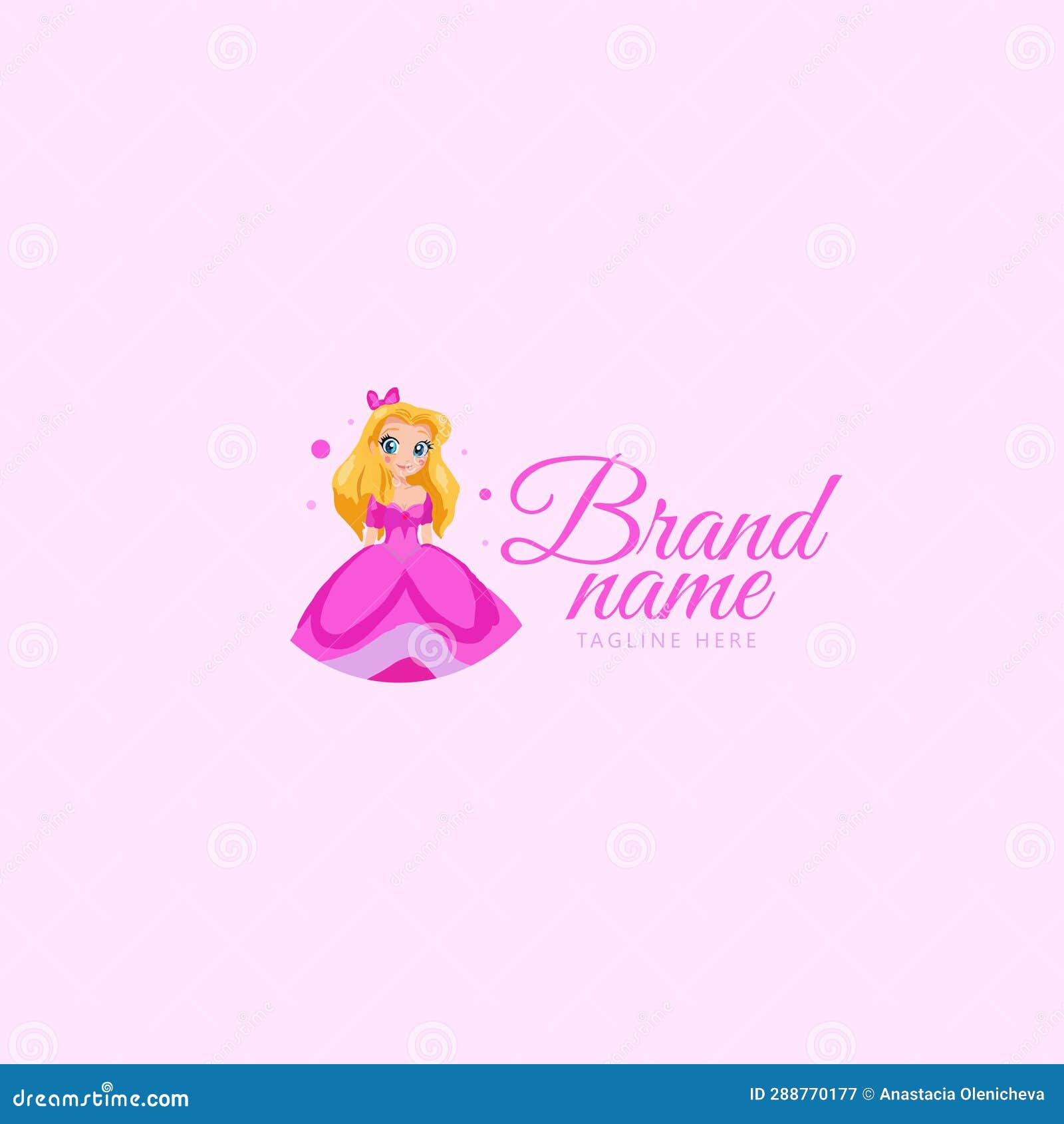 Ittle pink princess logo stock vector. Illustration of angel - 288770177