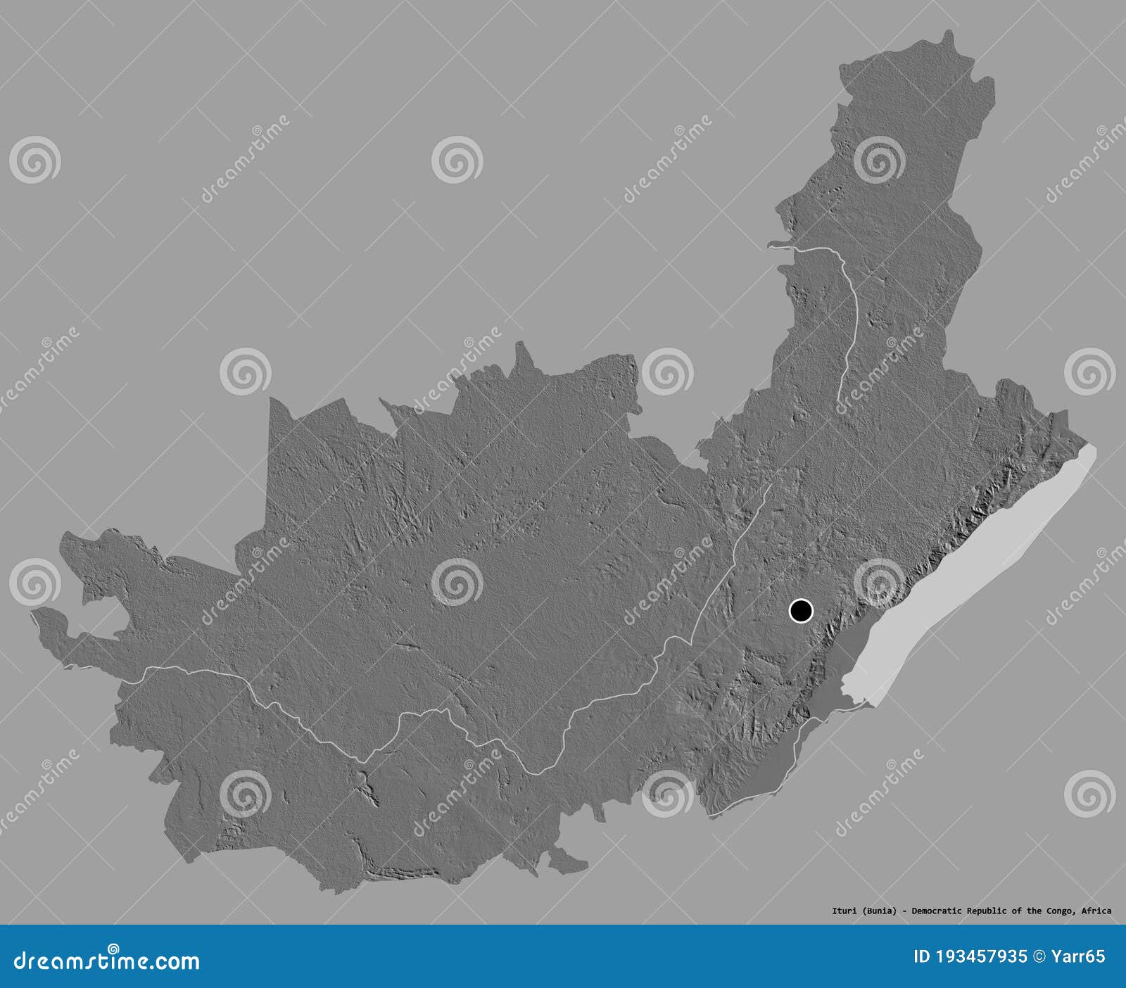 Ituri, Province of Democratic Republic of the Congo, on Solid. Bilevel ...