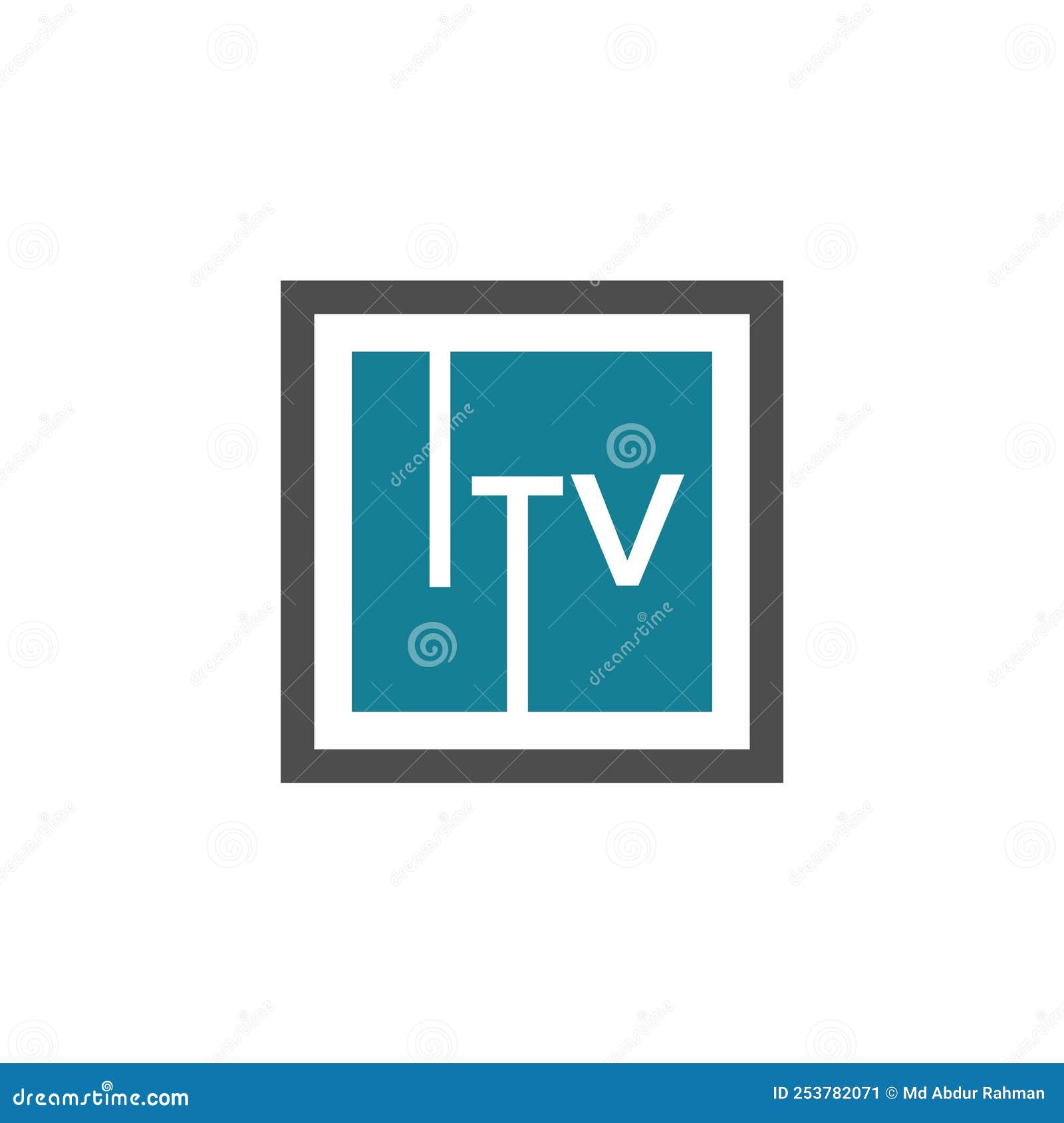 ITV Letter Logo Design on WHITE Background. ITV Creative Initials ...