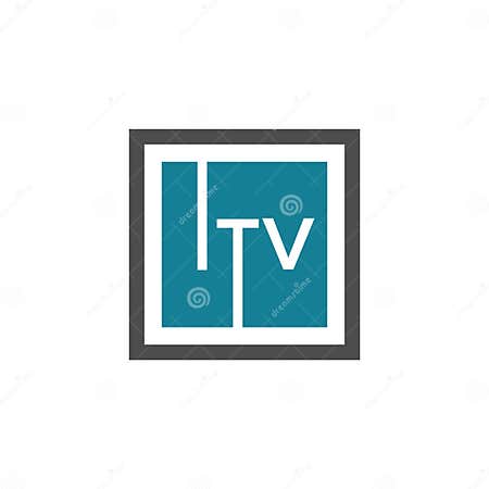ITV Letter Logo Design on WHITE Background. ITV Creative Initials ...