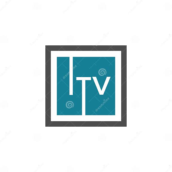 ITV Letter Logo Design on WHITE Background. ITV Creative Initials ...