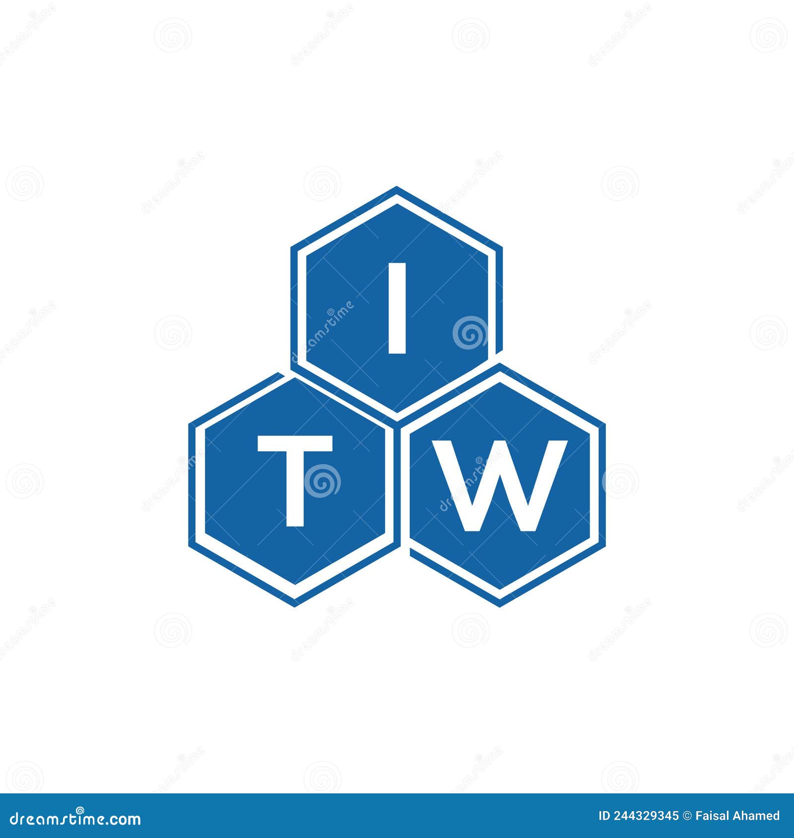 ITW Letter Logo Design on White Background.ITW Creative Initials Letter ...