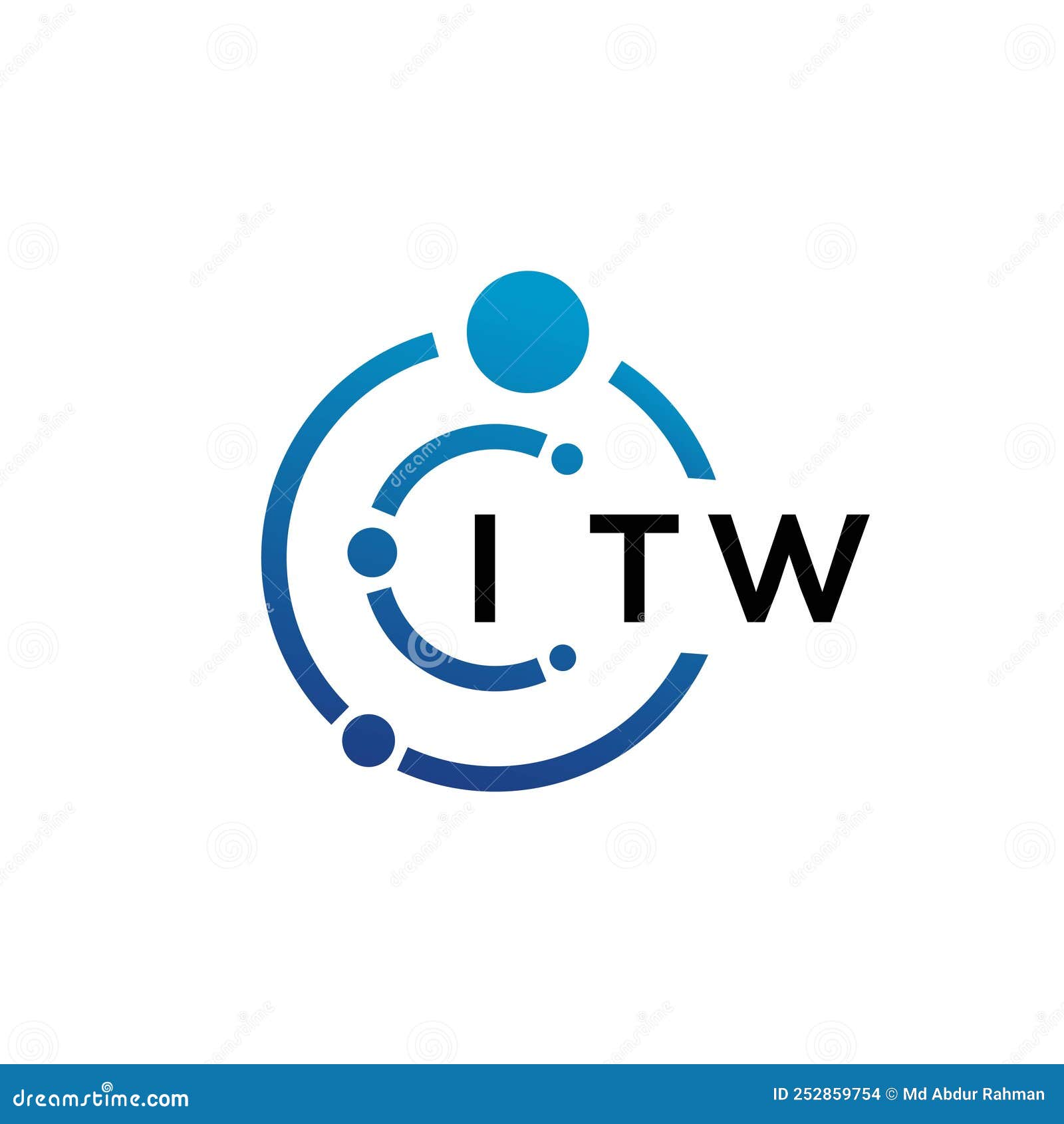 ITW Letter Technology Logo Design on White Background. ITW Creative ...