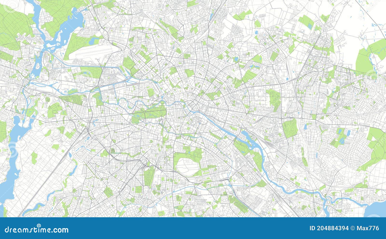 Kreuzberg, Berlin, Deutschland High Detail Vector Map | CartoonDealer ...