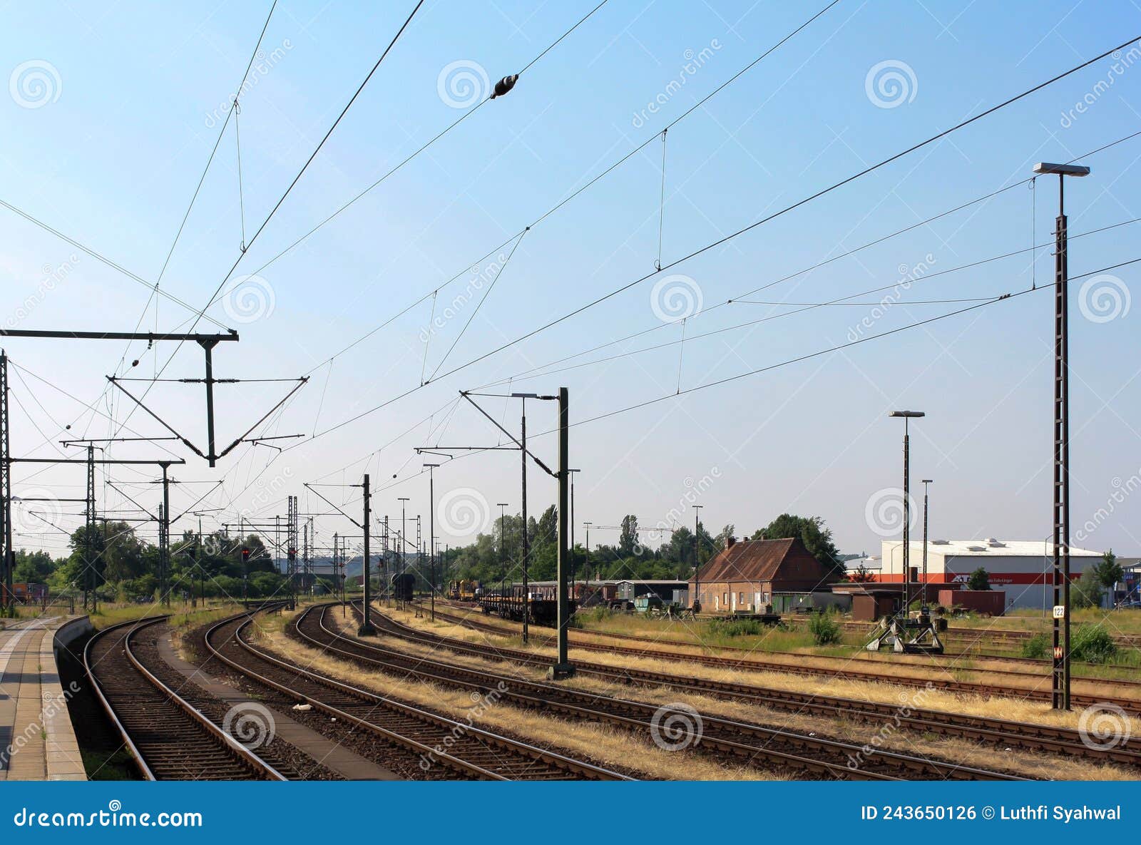 View of Empty Multiple Train Tracks from Platform at Itzehoe Train ...