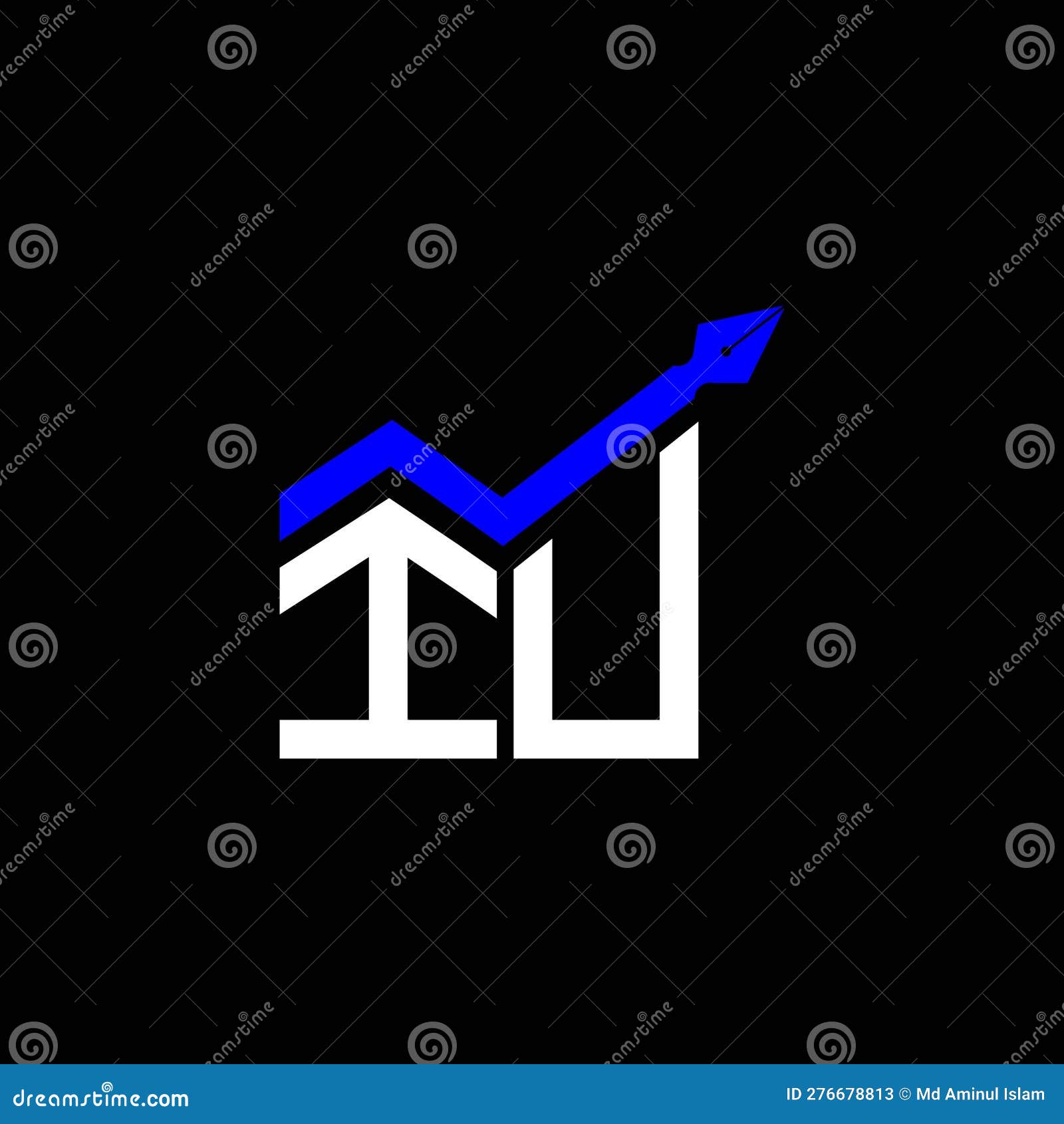 IU Letter Logo Creative Design with Vector Graphic Stock Vector ...