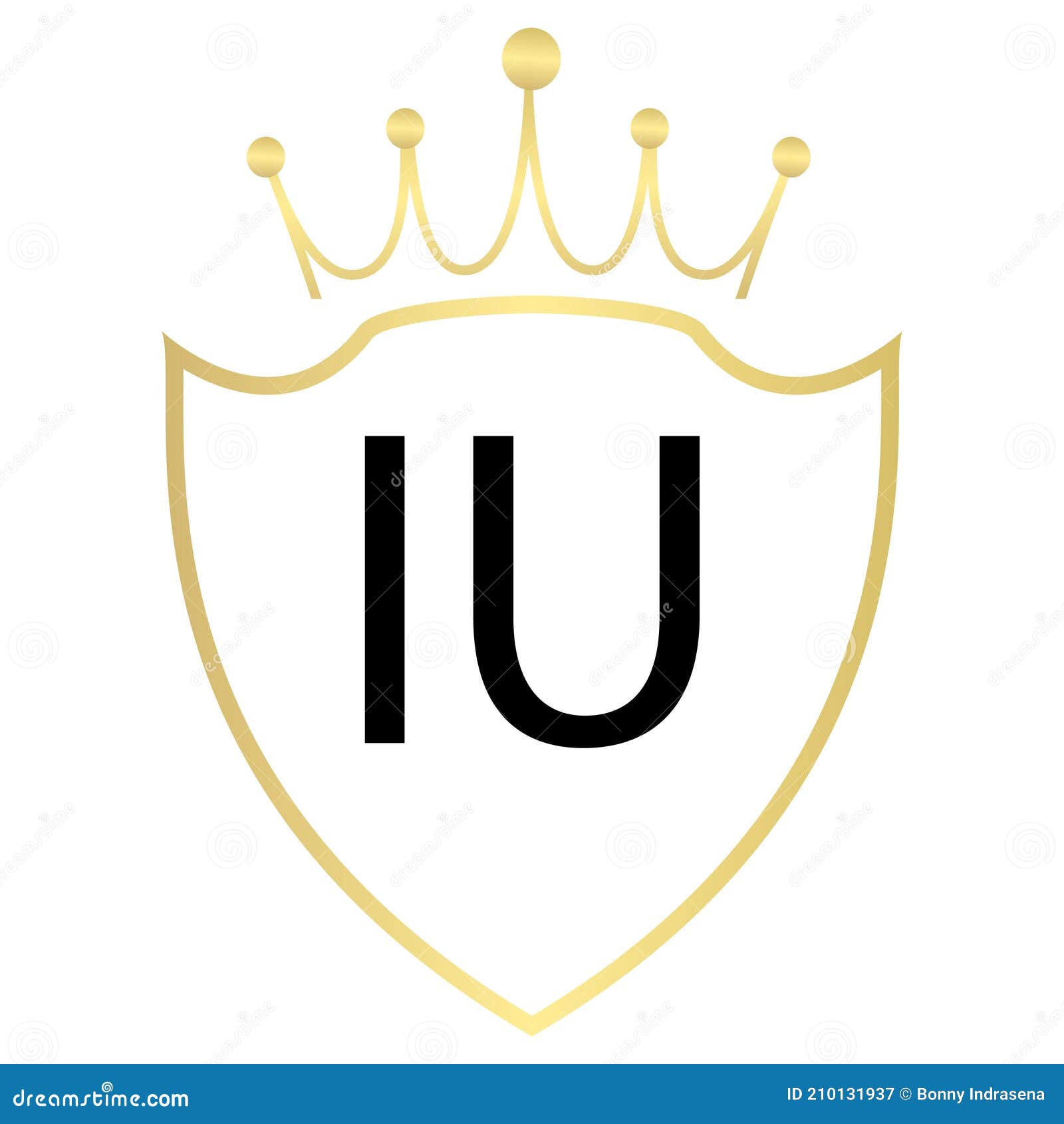 IU Letter Logo Design with Simple Style Stock Vector - Illustration of ...
