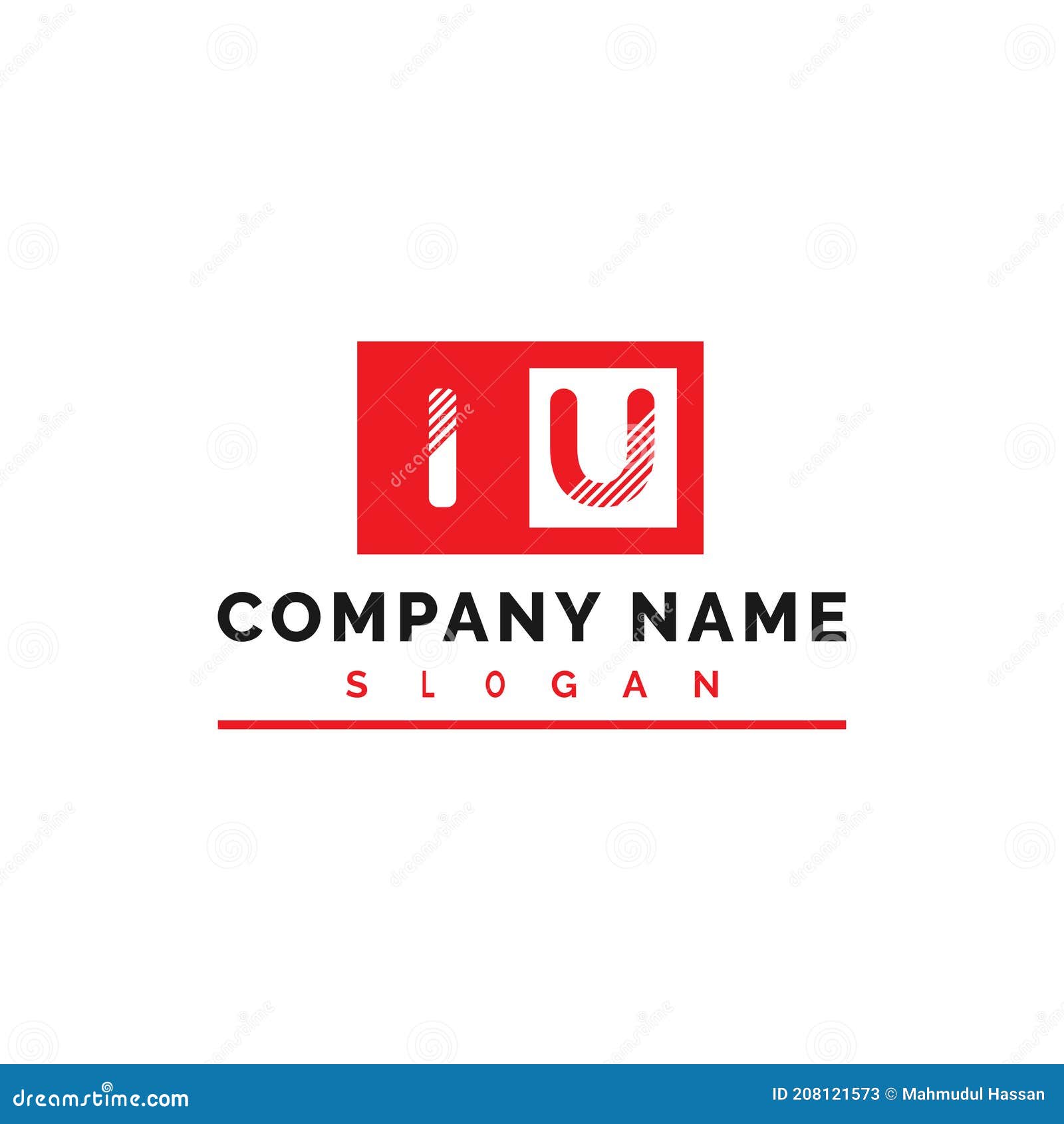 IU Logo Design. IU Letter Logo Vector Illustration - Vector Stock ...