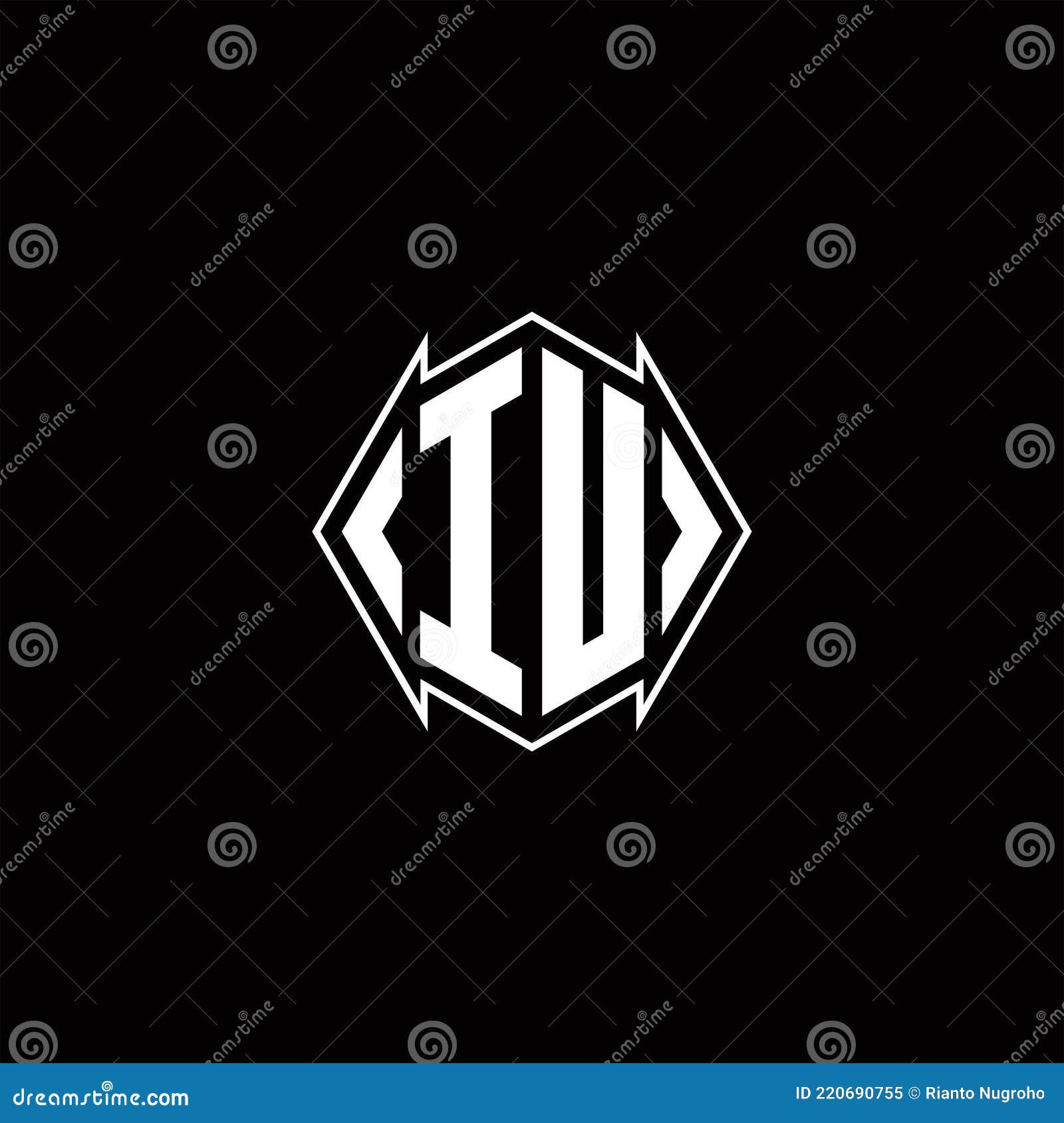 IU Logo Monogram with Shield Shape Designs Template Stock Vector ...