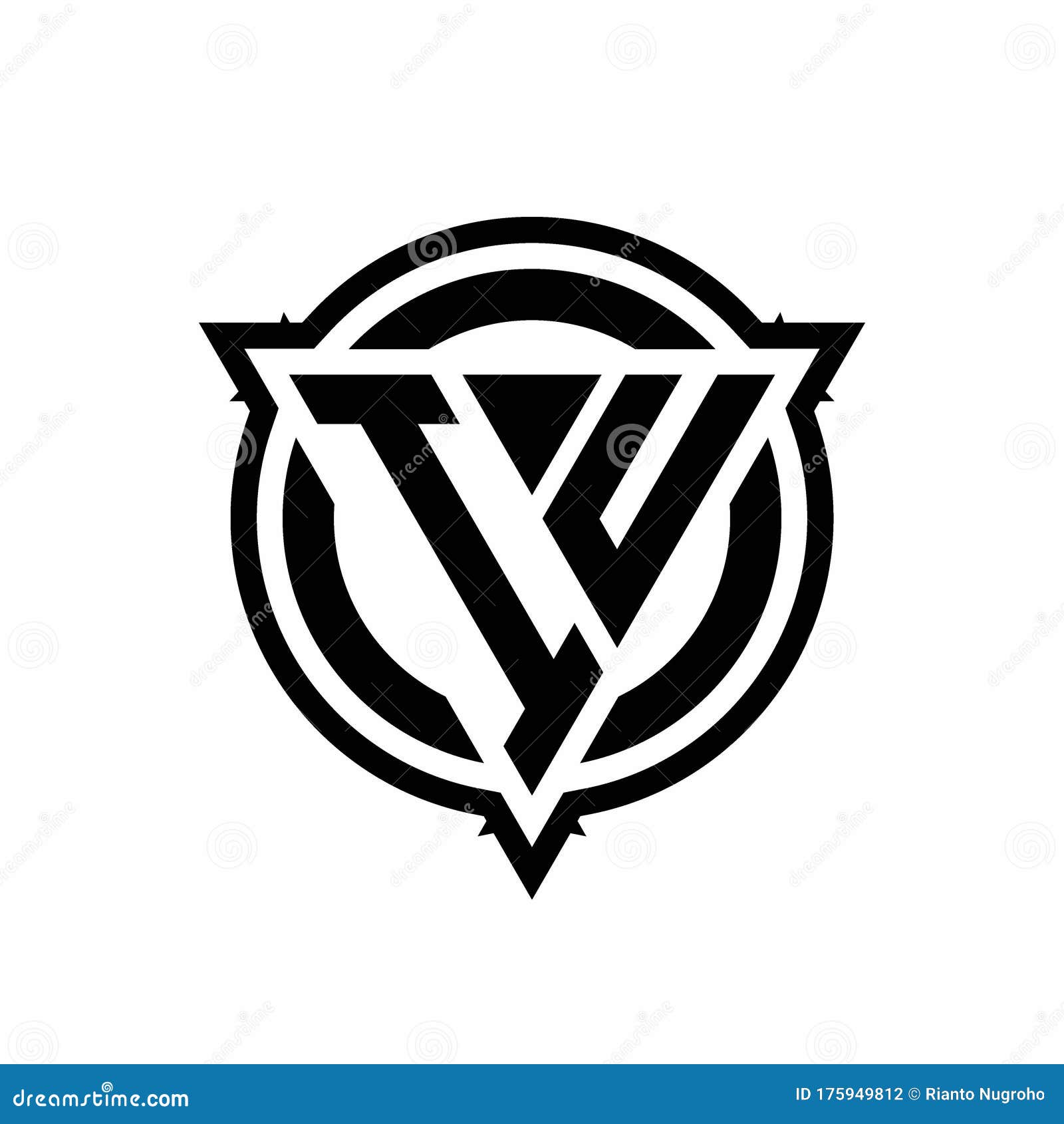 IU Logo with Triangle Shape and Circle with Outline Rounded Design ...