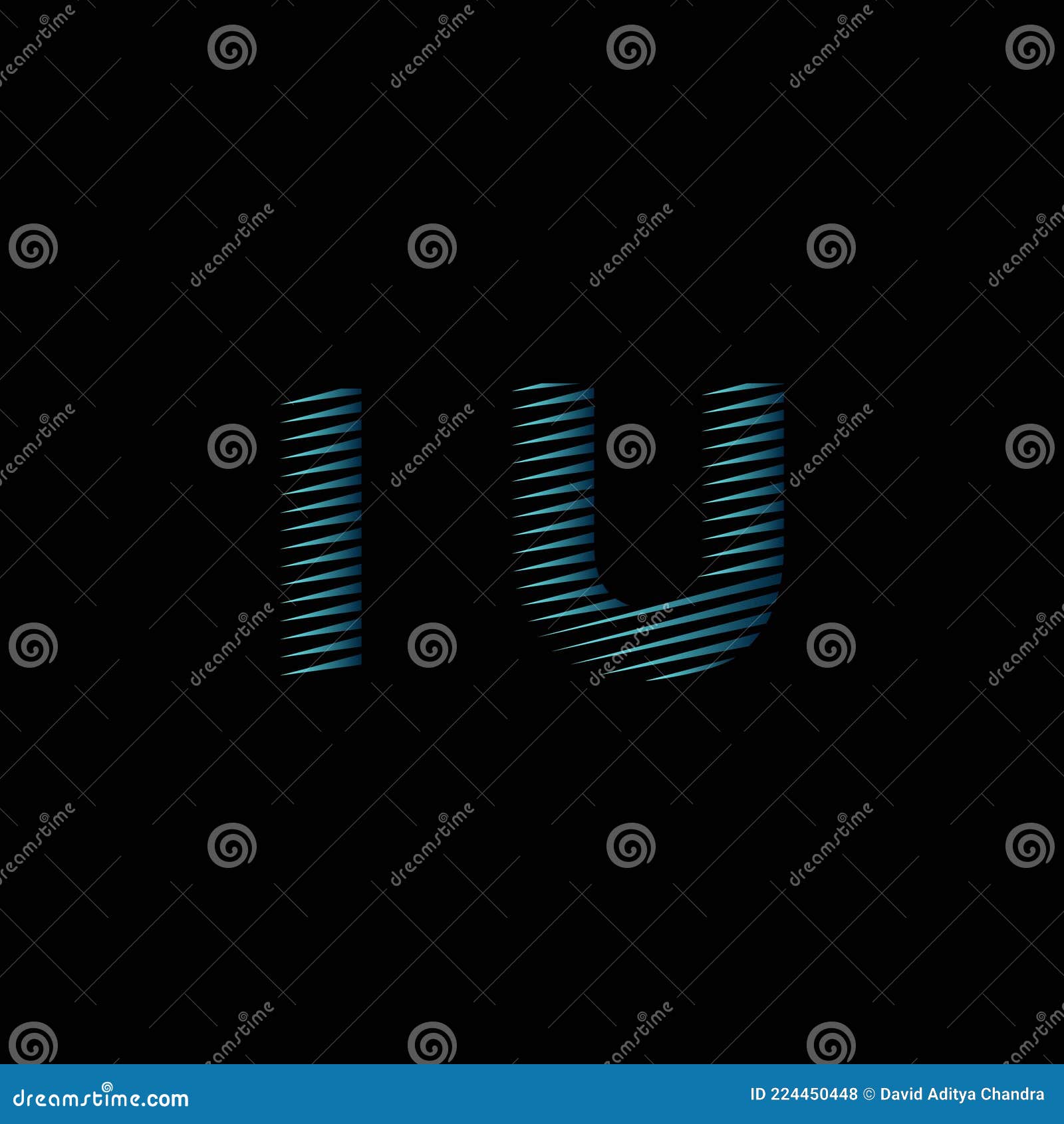IU Monogram Lines Style Blue Light Vector Stock Vector - Illustration ...