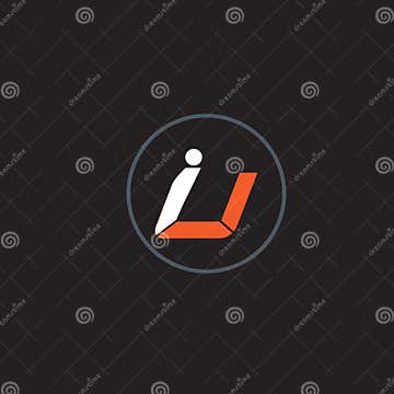 IU Text Logo Design stock vector. Illustration of poster - 261171028