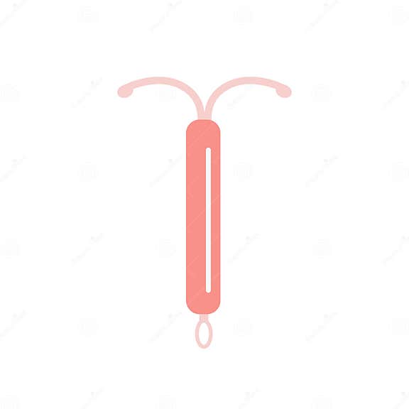 Iud Hormonal Icono De Estilo Plano Coloreado Con Dispositivo