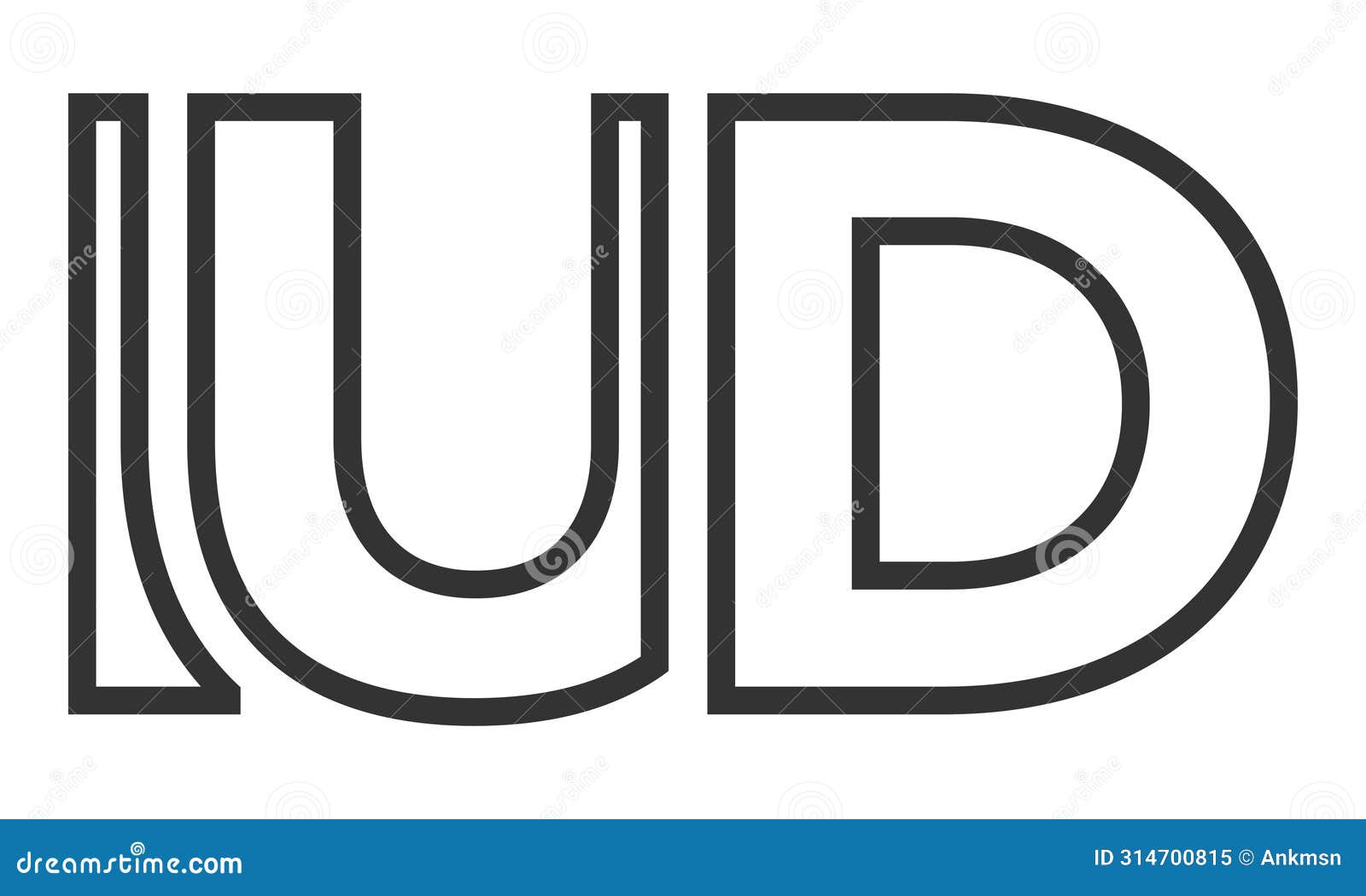 IUD Logo Design Template with Strong and Modern Bold Text. Initial ...